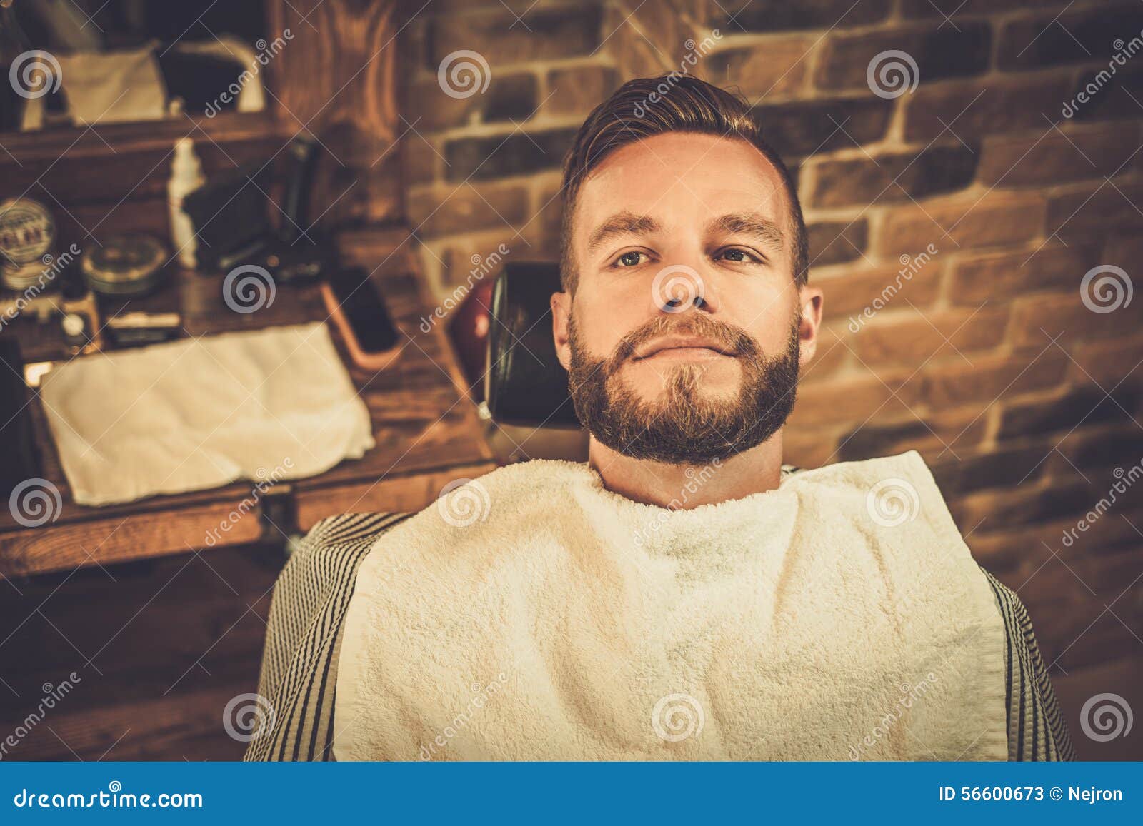 Man in a barber shop stock image. Image of hairdo, grooming - 56600673