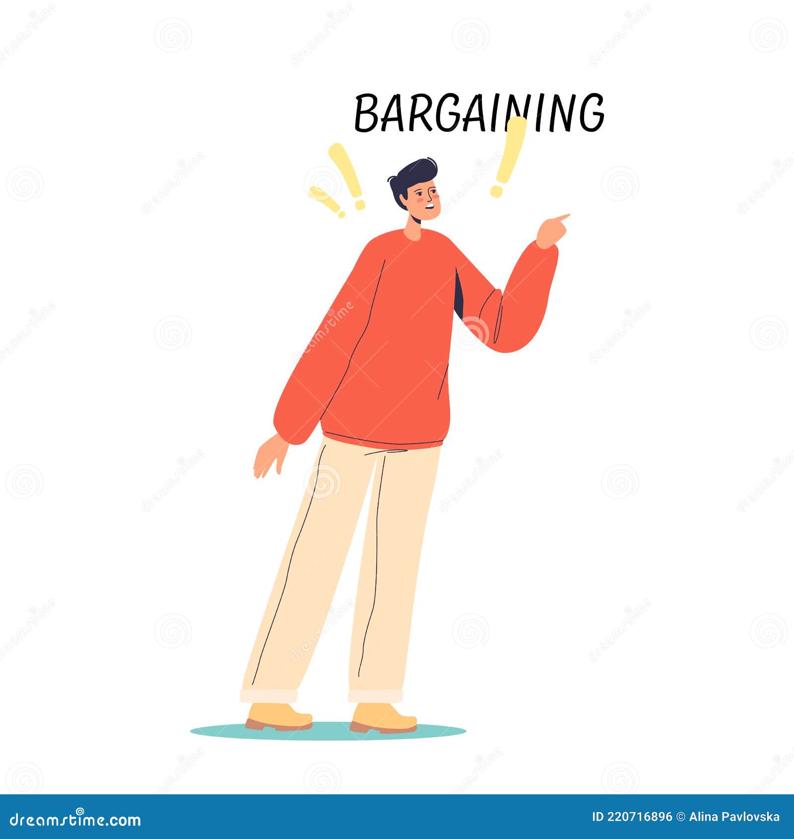 Man Bargaining, Negotiating Find Solution To Problem. Bargain Stage of ...