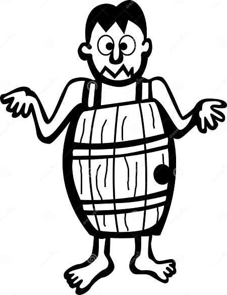 Man in a barrel stock vector. Illustration of naked, barrel - 2077142