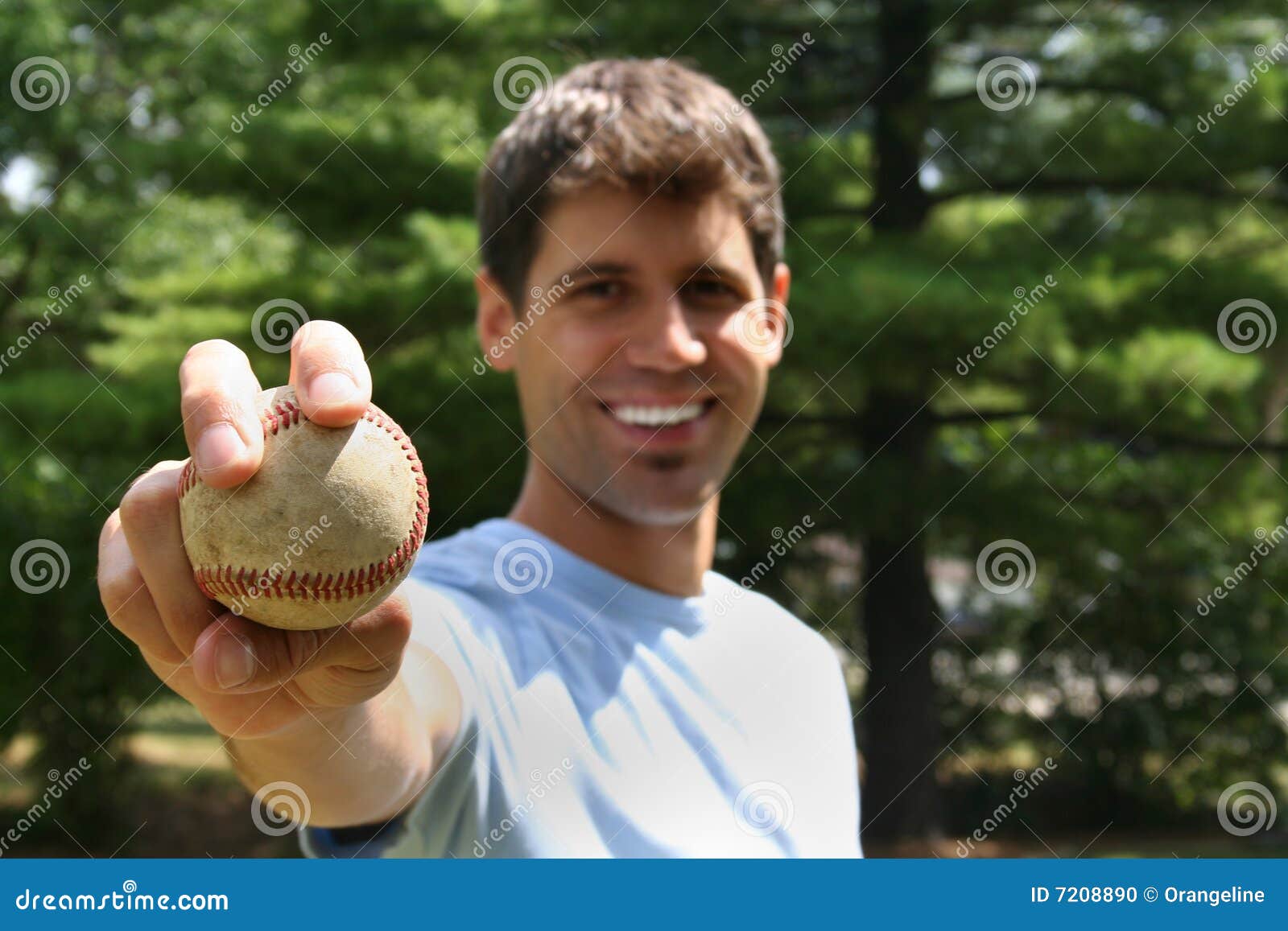 Man with Baseball stock photo. Image of outside, adult - 7208890