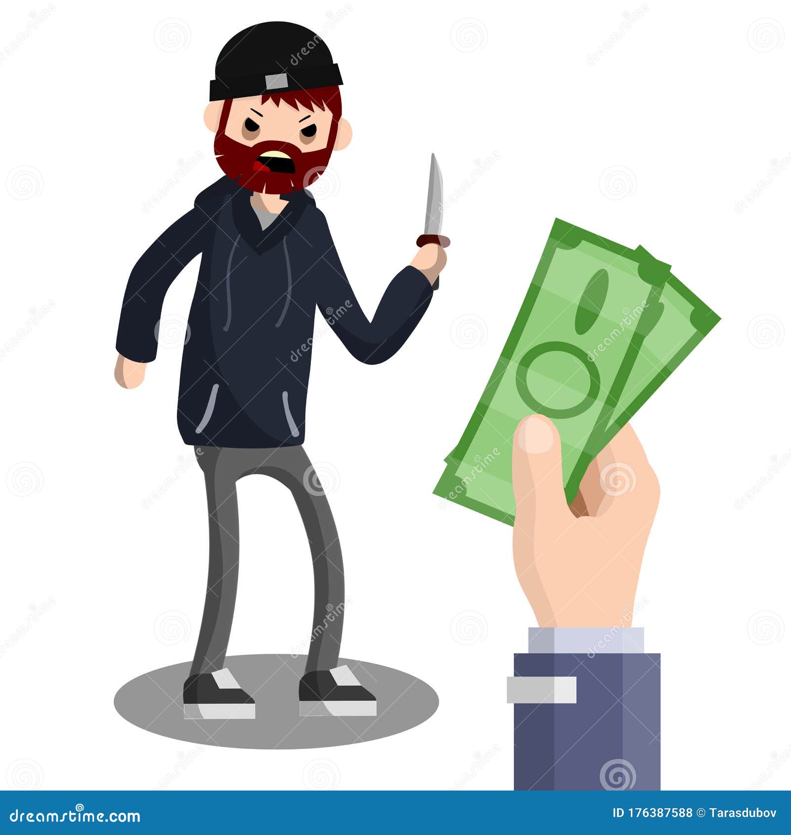 Man with Baseball Bat is Extorting Money Stock Vector - Illustration of ...