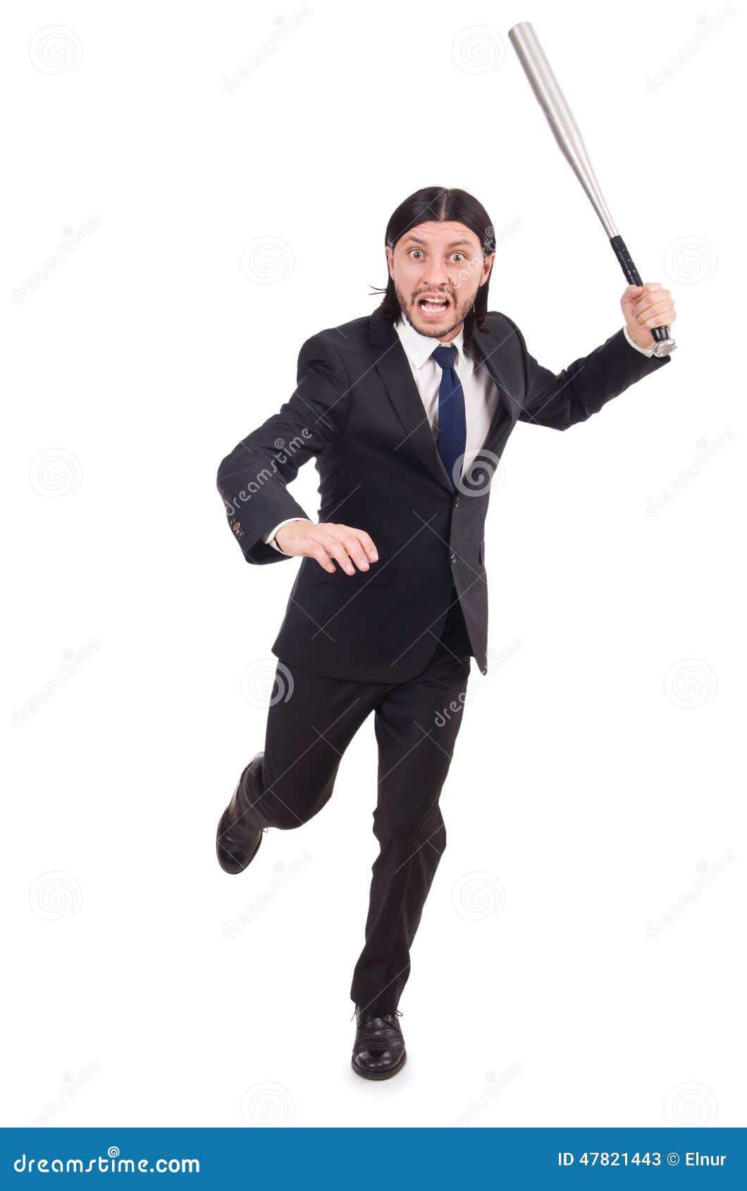 Man with Baseball Bat Isolated Stock Image - Image of aggressive ...