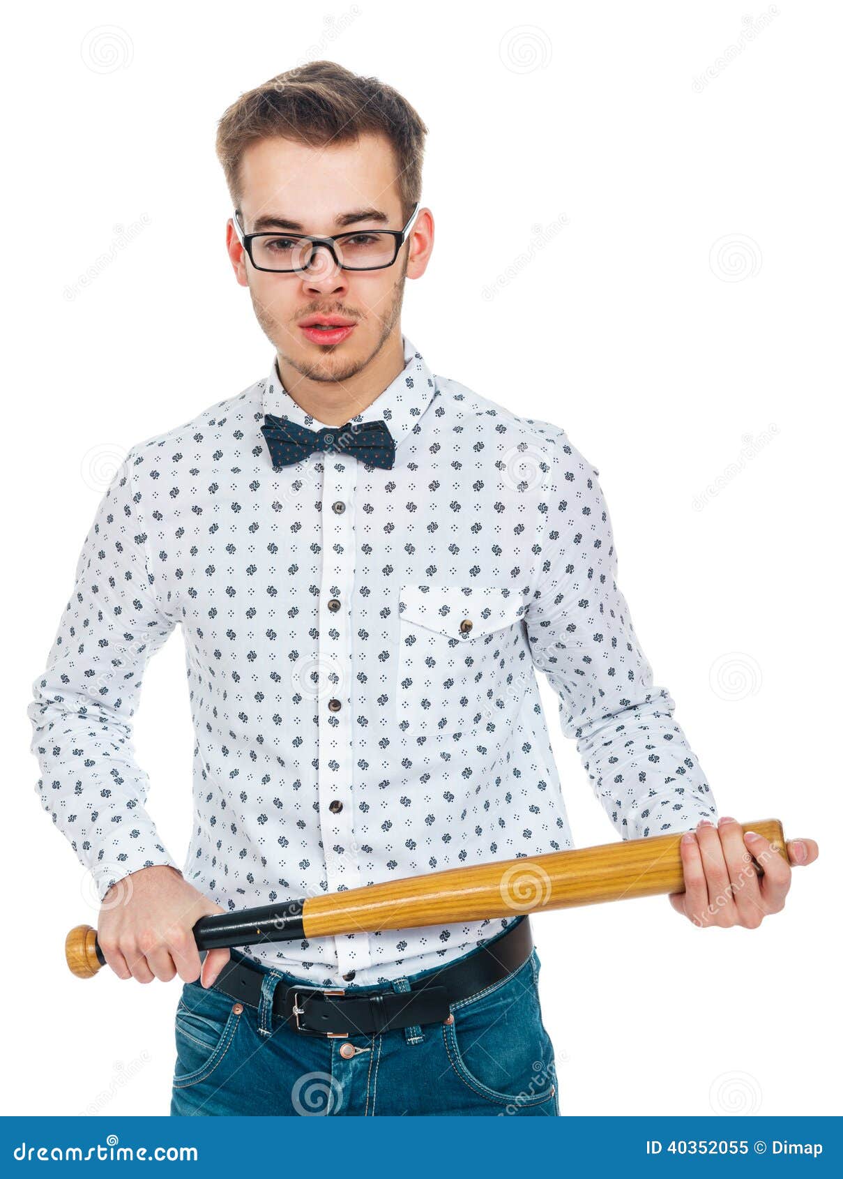 Man with baseball bat stock image. Image of watch, white - 40352055