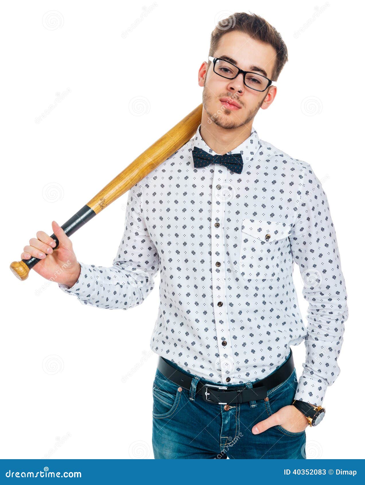 Man with baseball bat stock image. Image of portrait - 40352083