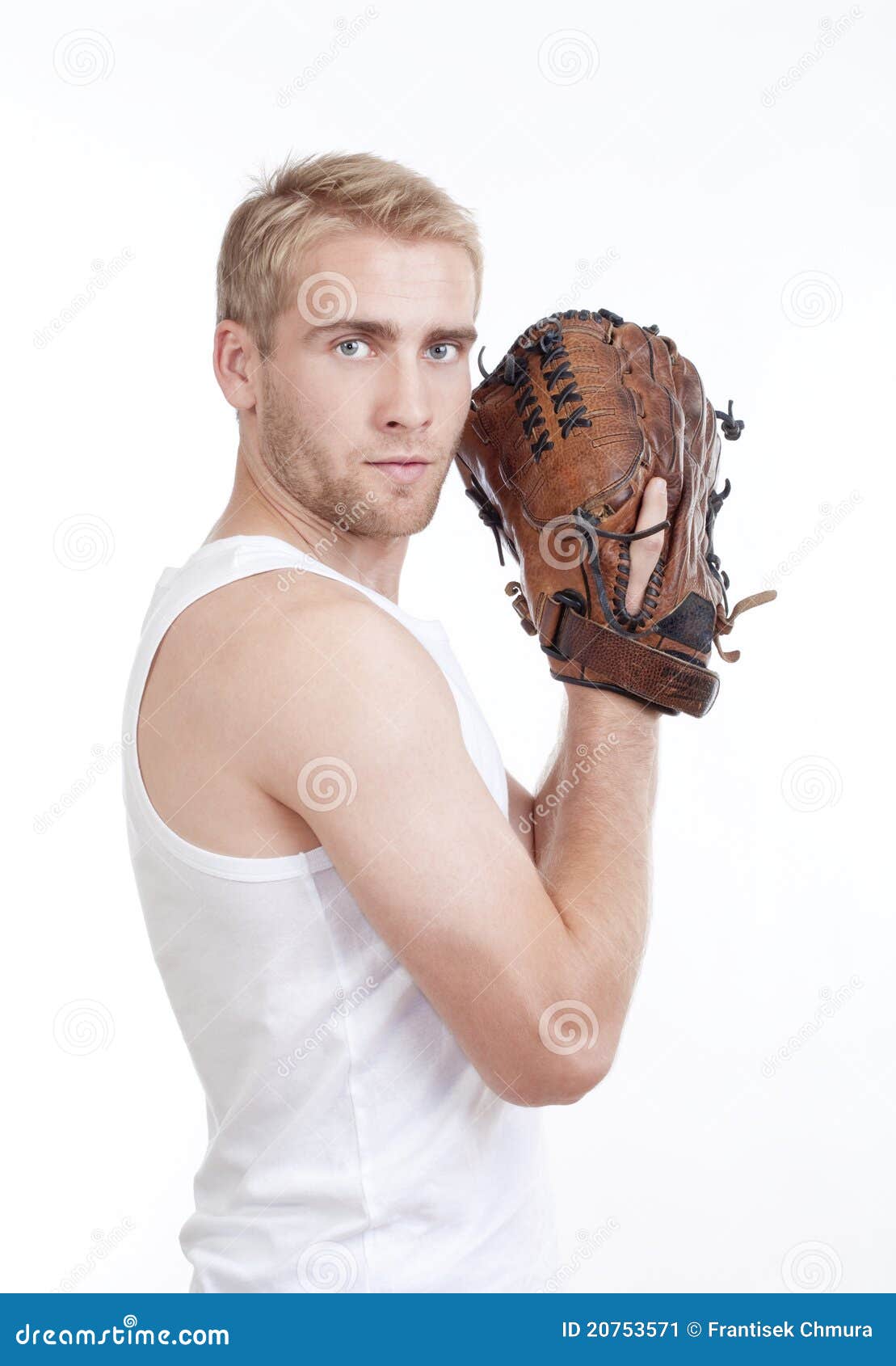 Man with baseball glove stock image. Image of equipment - 20753571