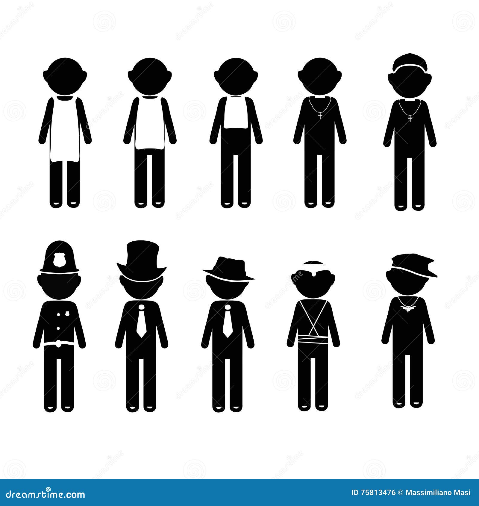 Man Basic Posture People Icon Sign Clothing Costume Stock Illustration ...