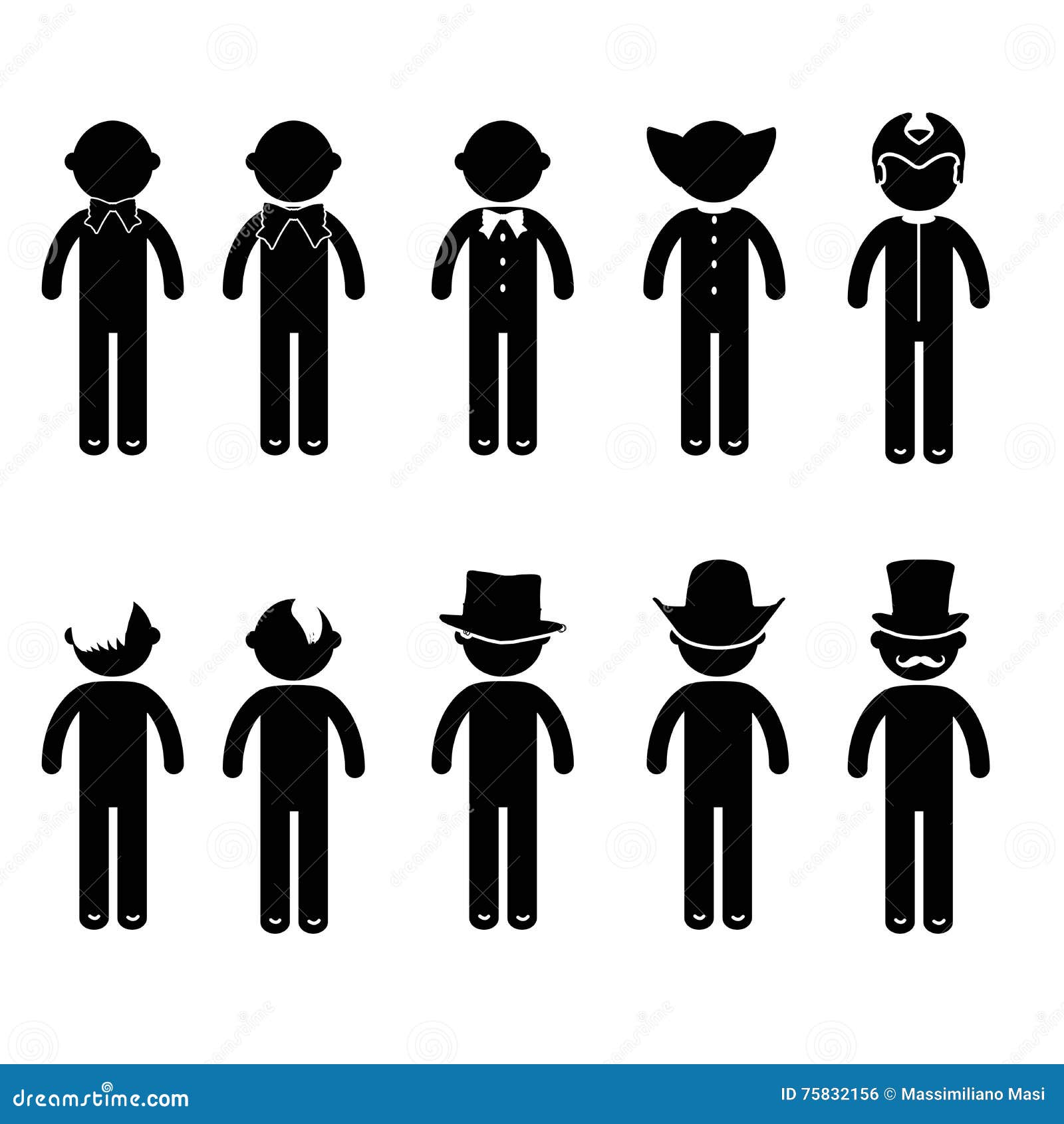 Man Basic Posture People Icon Sign Clothing Costume Stock Illustration ...