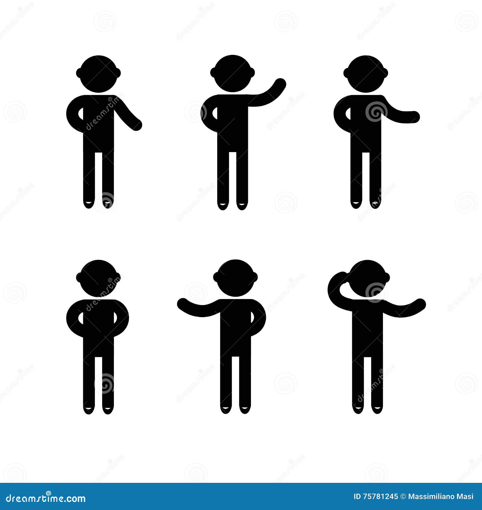 Basic Posture People Sitting Standing Icon Sign Symbol Pictogram Vector ...