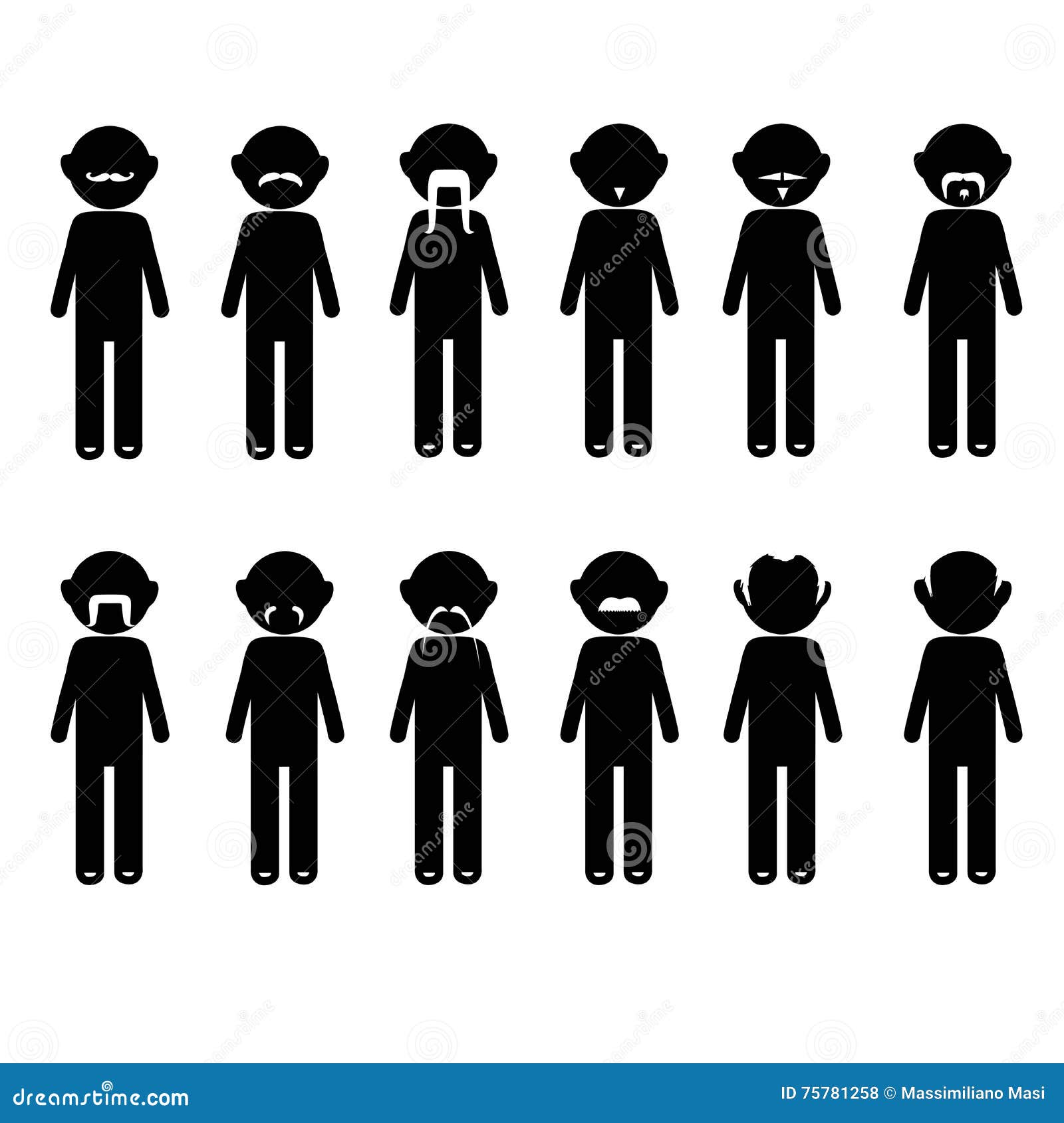 Basic Posture People Sitting Standing Icon Sign Symbol Pictogram Vector ...