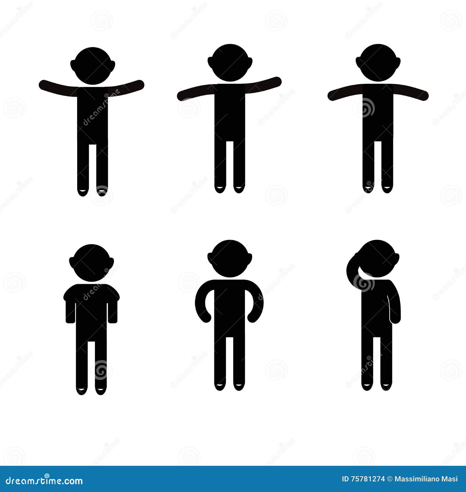 Basic Posture People Sitting Standing Icon Sign Symbol Pictogram Vector ...