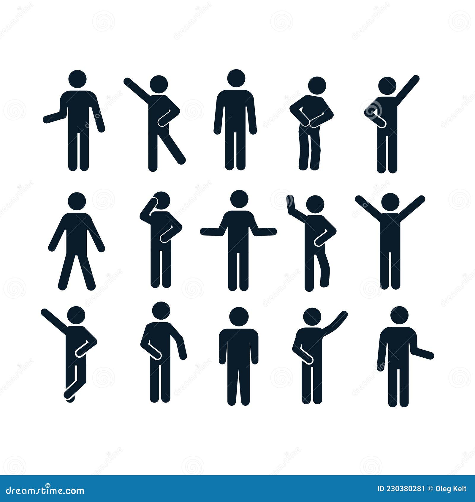 Basic Posture People Sitting Standing Icon Sign Symbol Pictogram Vector ...