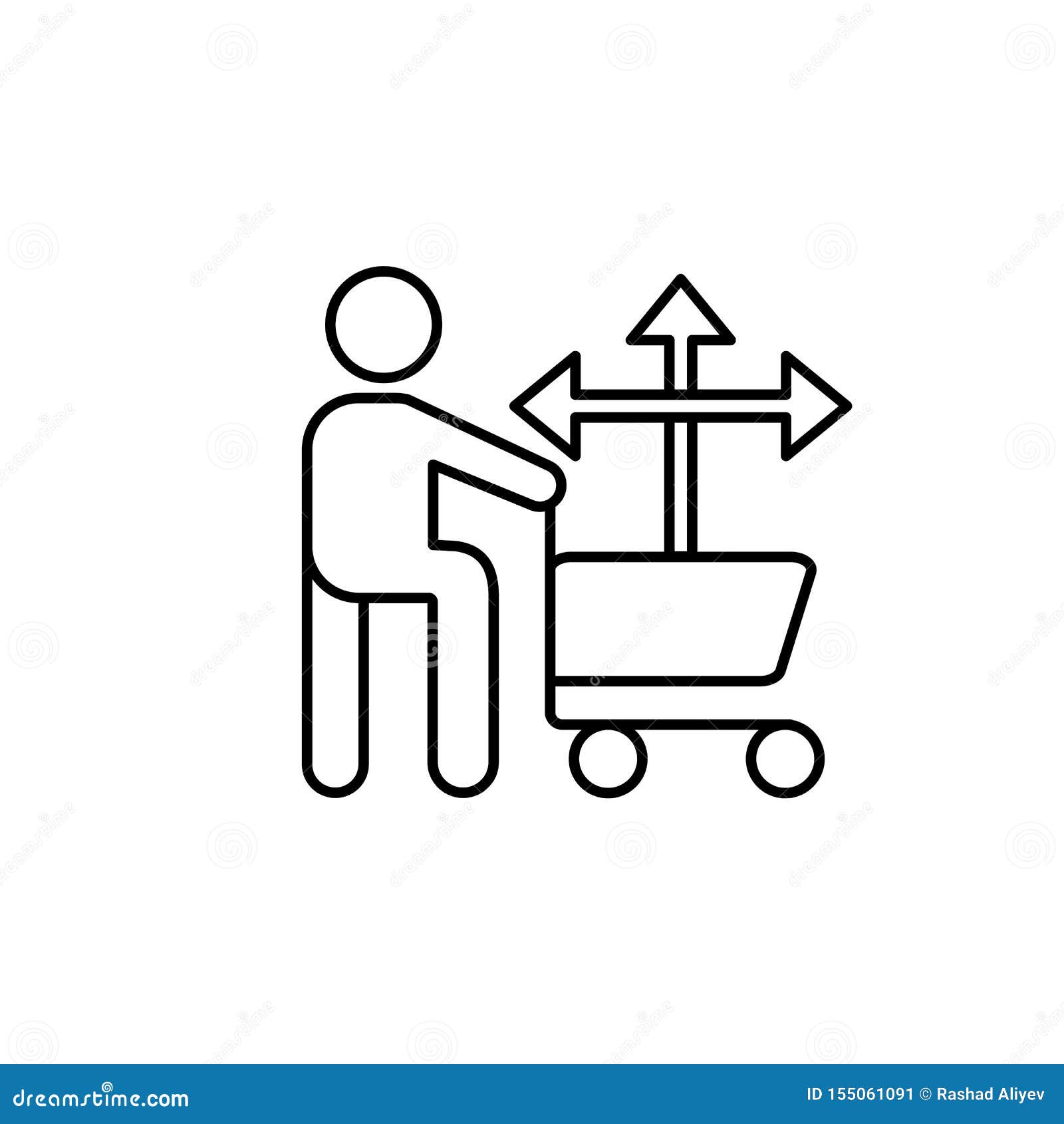Man Basket Buying Decision Icon. Element of Consumer Behavior Line Icon ...