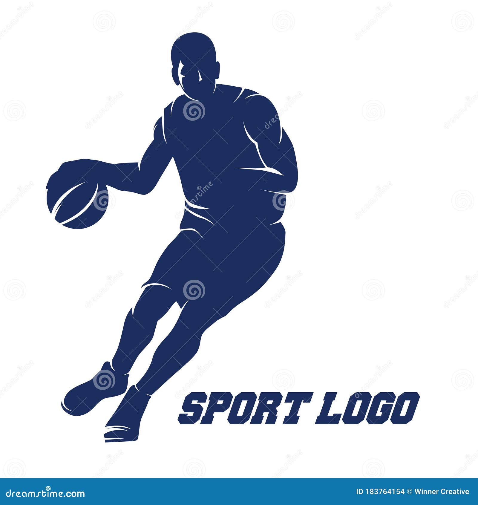 Man Basketball Logo Design stock vector. Illustration of male - 183764154
