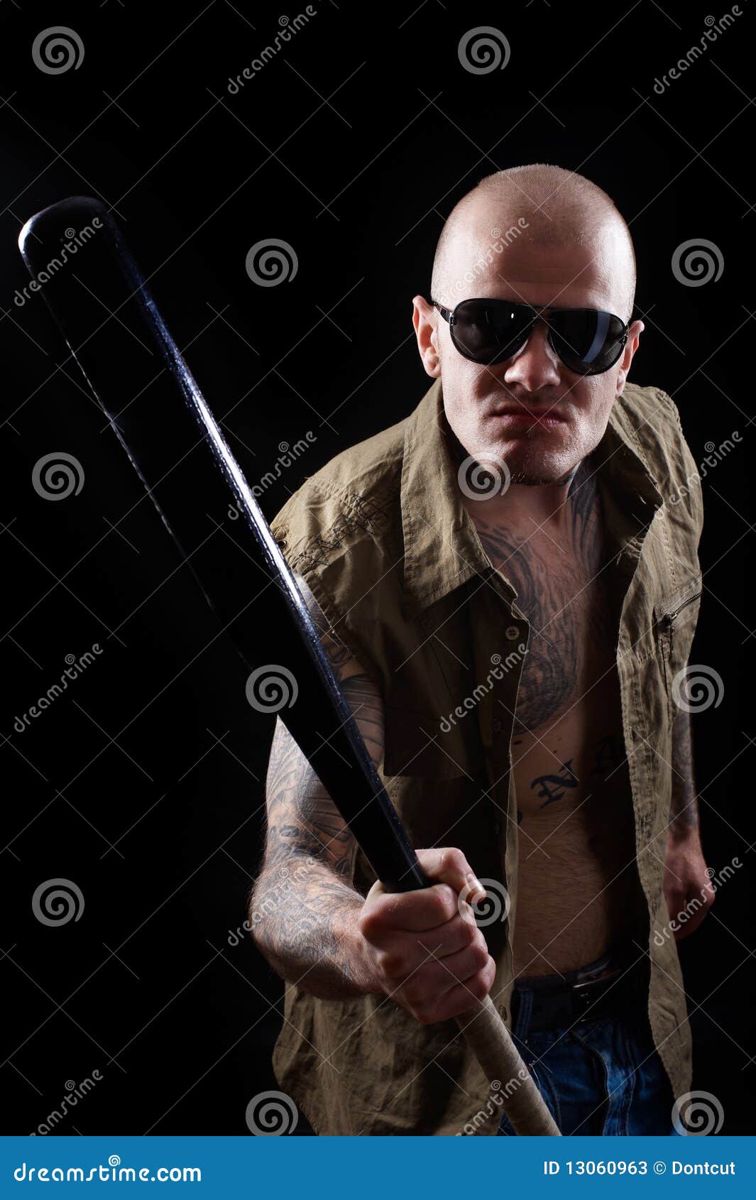 Man with bat stock image. Image of gangster, masculinity - 13060963