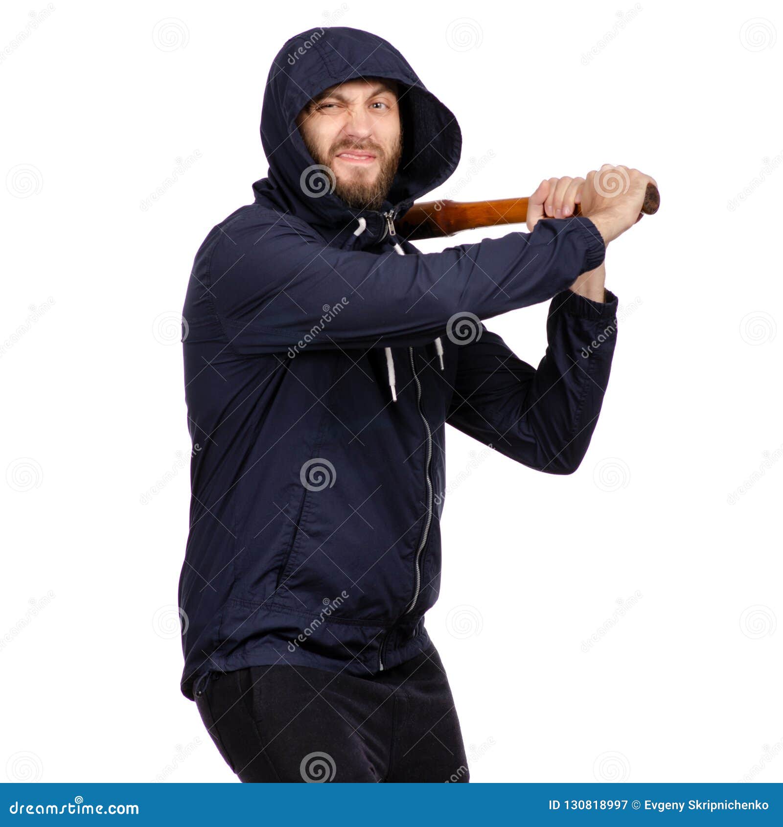 A man with a bat stock image. Image of security, beautiful - 130818997
