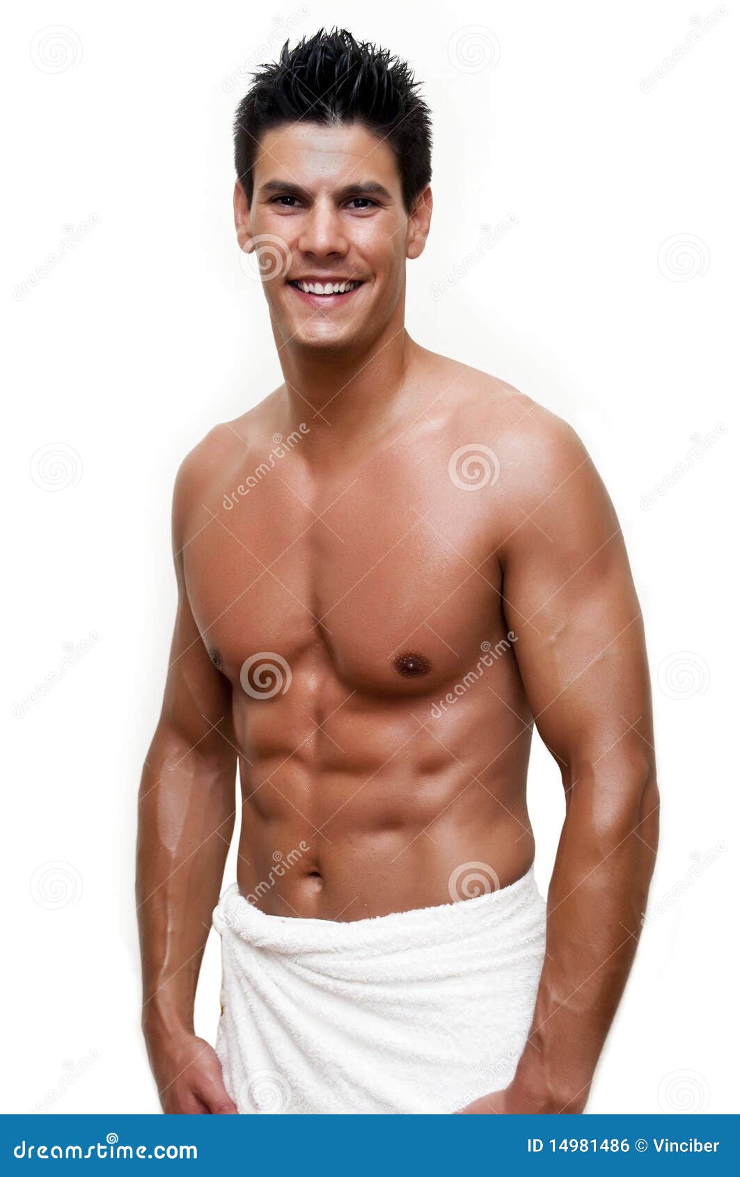 Man after bath stock photo. Image of healthy, chest, handsome - 14981486