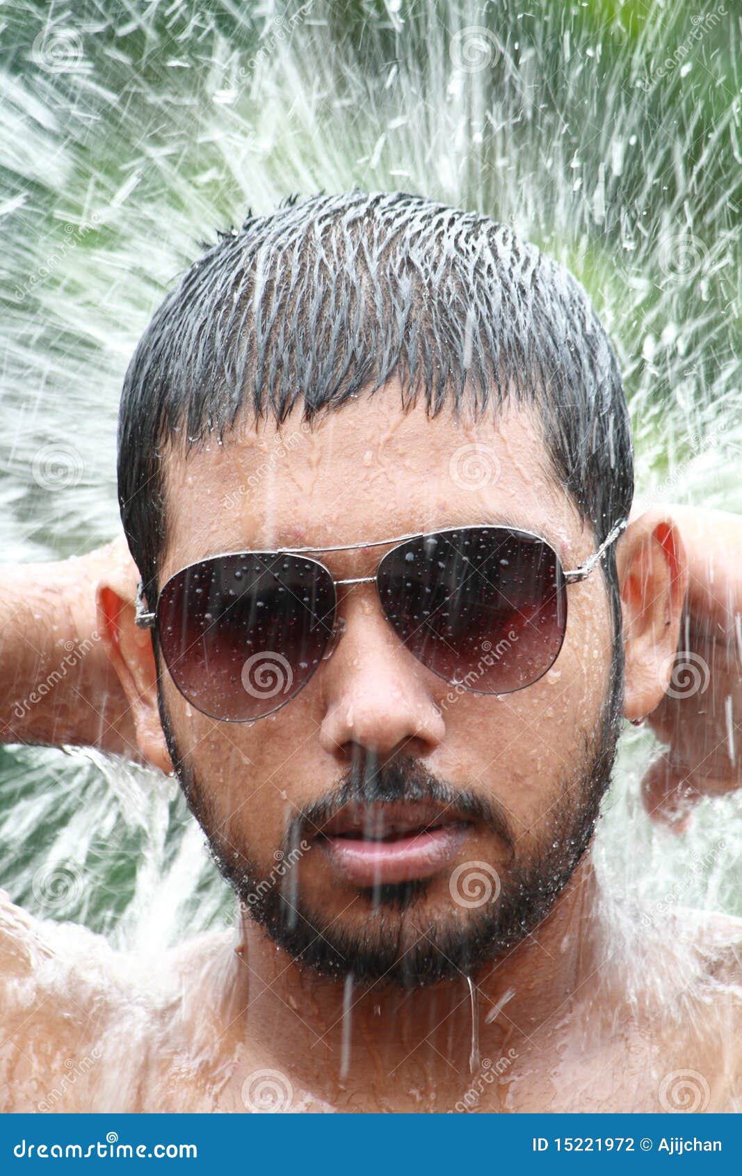 Man bathing stock photo. Image of handsome, face, amusement - 15221972
