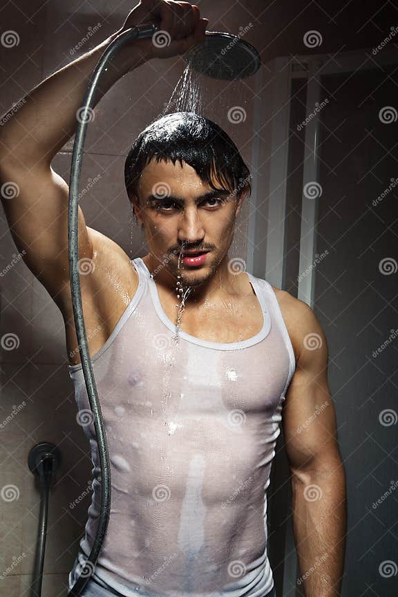 Man bathing stock image. Image of cool, freshness, close - 24758287