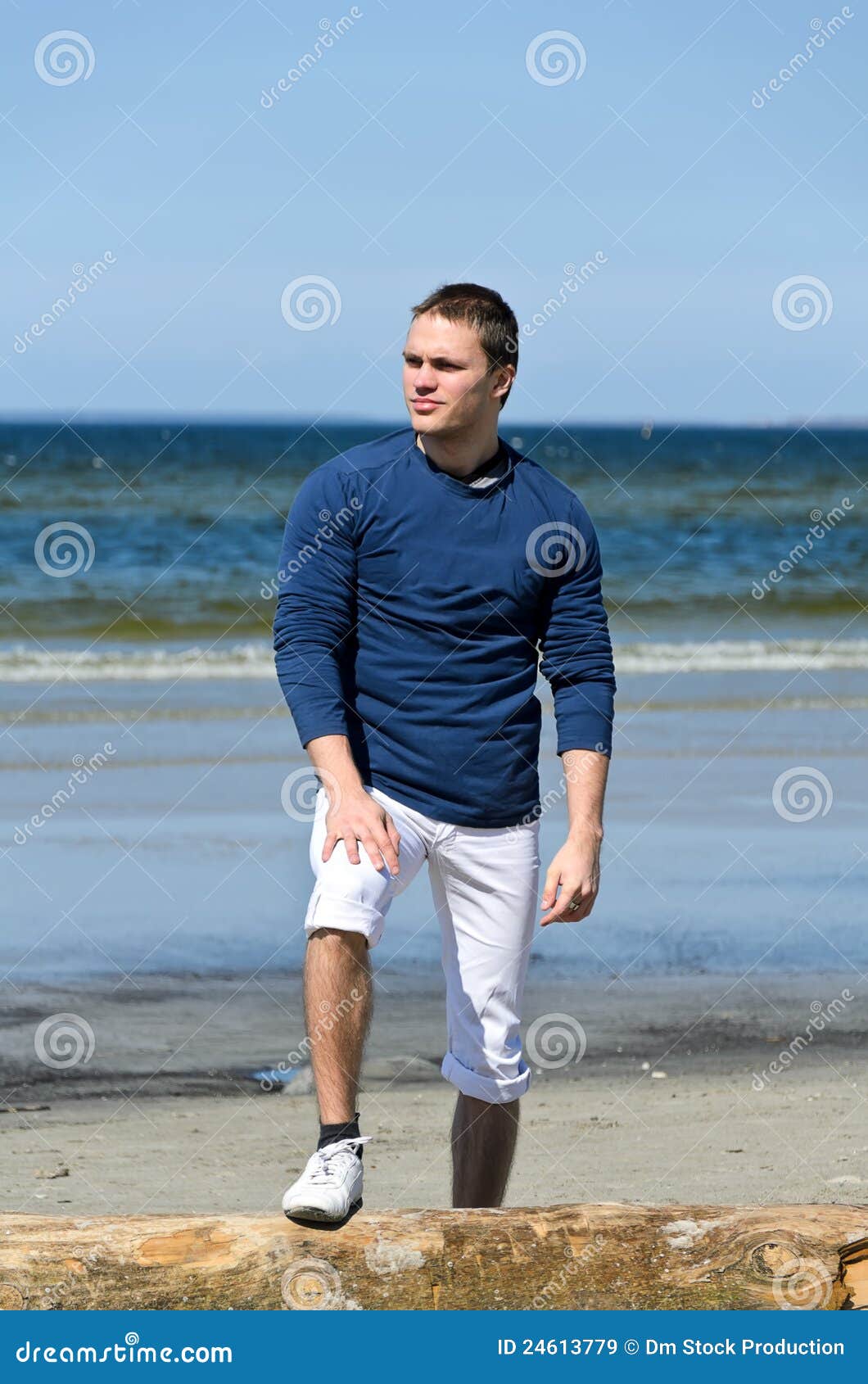Man on the beach stock image. Image of sporty, caucasian - 24613779