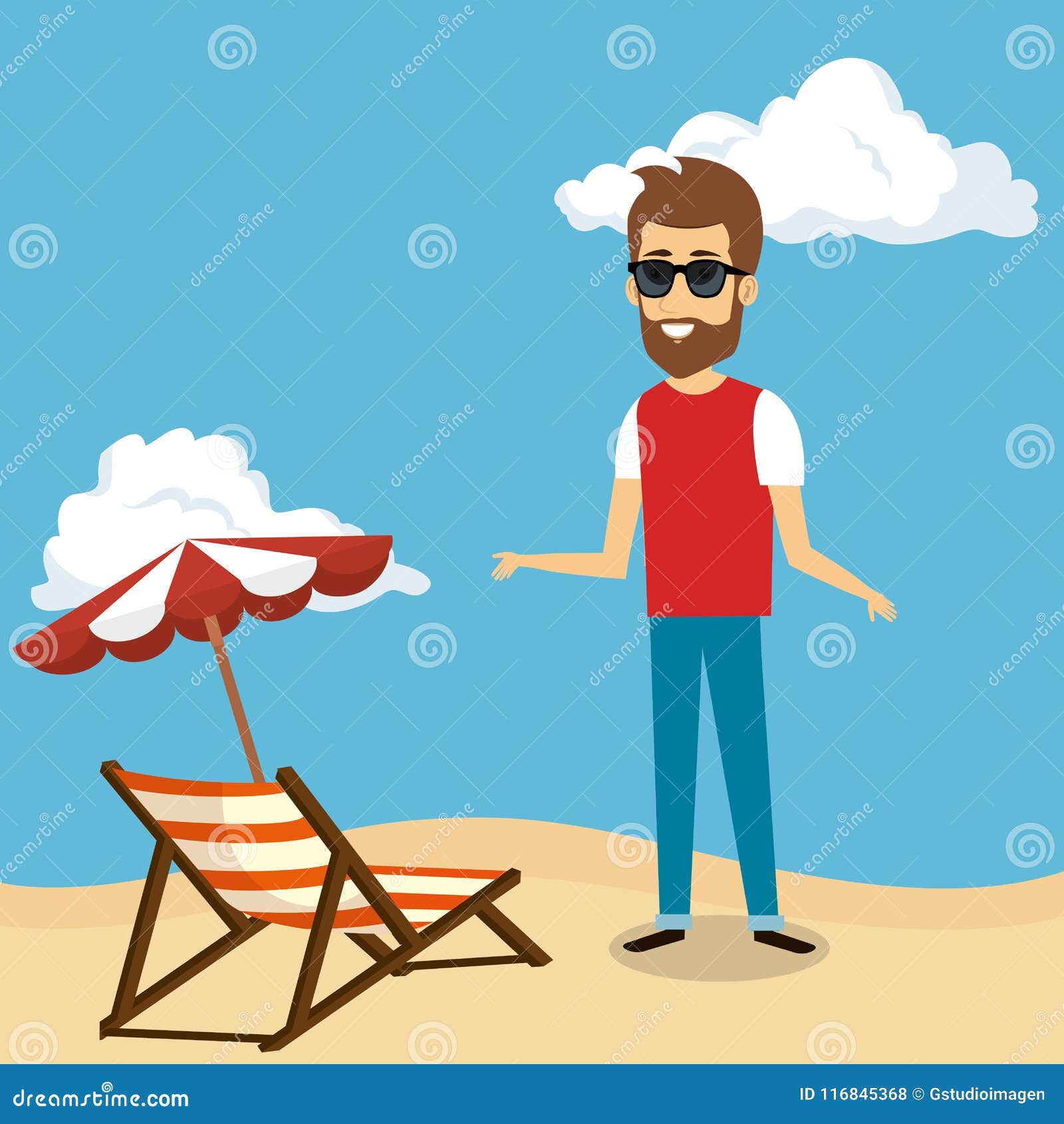 Man in the beach character stock vector. Illustration of travel - 116845368