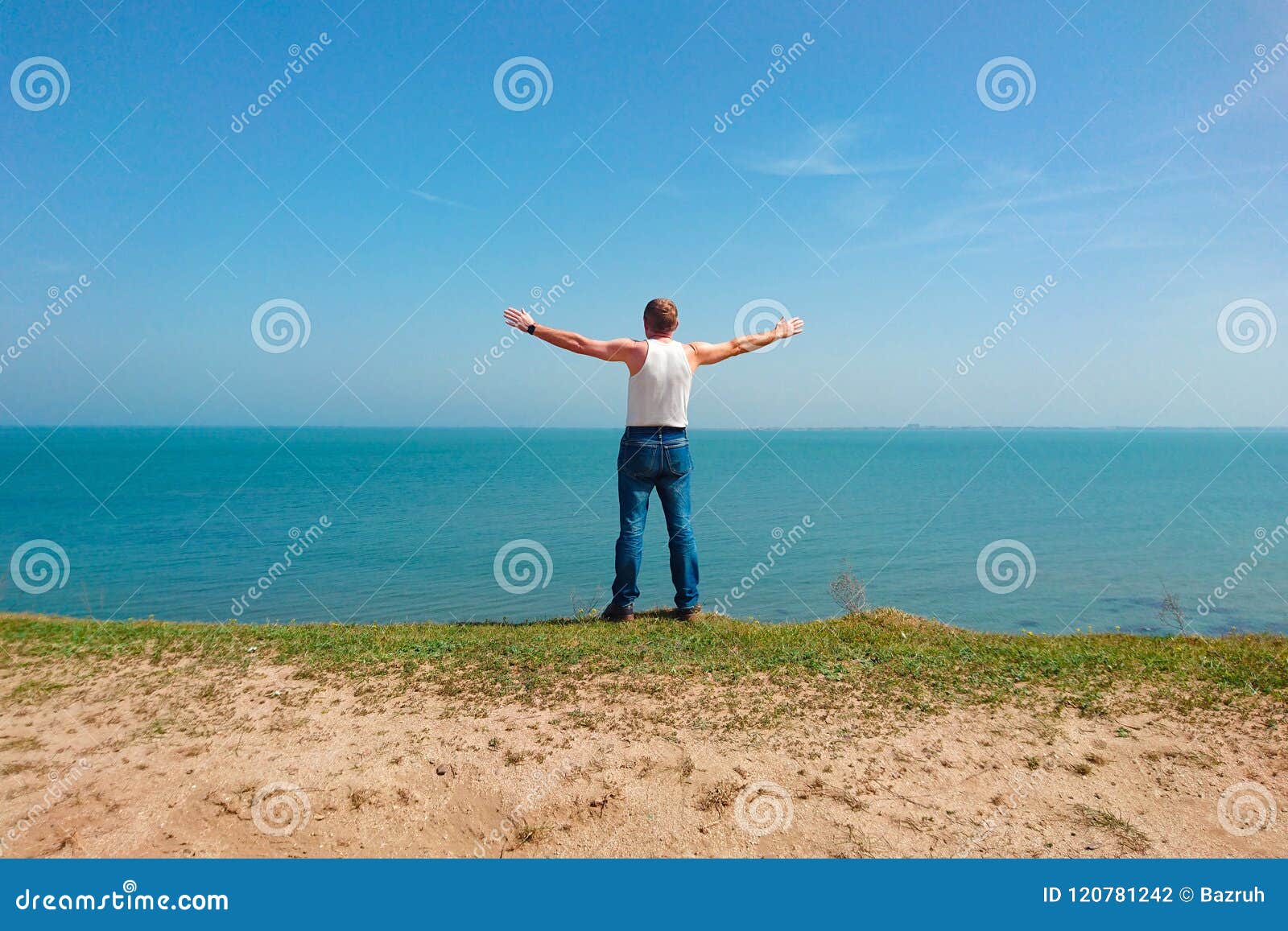 Man on the beach stock photo. Image of sand, relax, handsome - 120781242