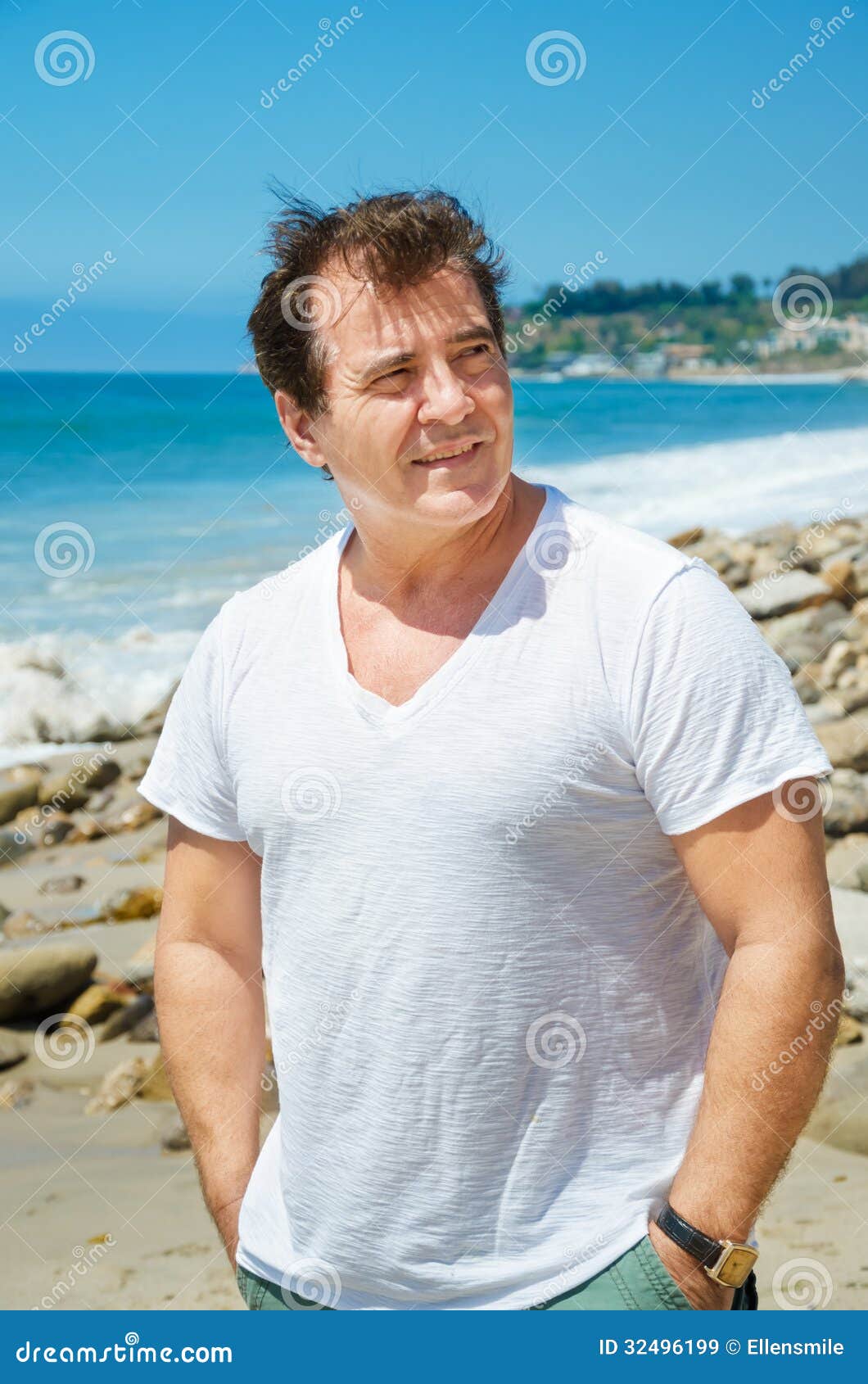 Man on beah stock image. Image of outdoors, vacations - 32496199