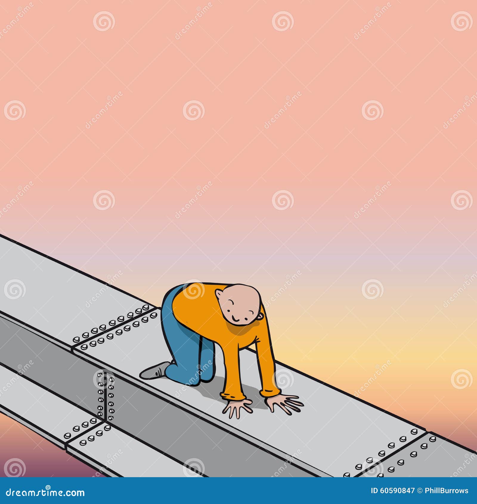 Man On Beam Cartoon Vector | CartoonDealer.com #60590847
