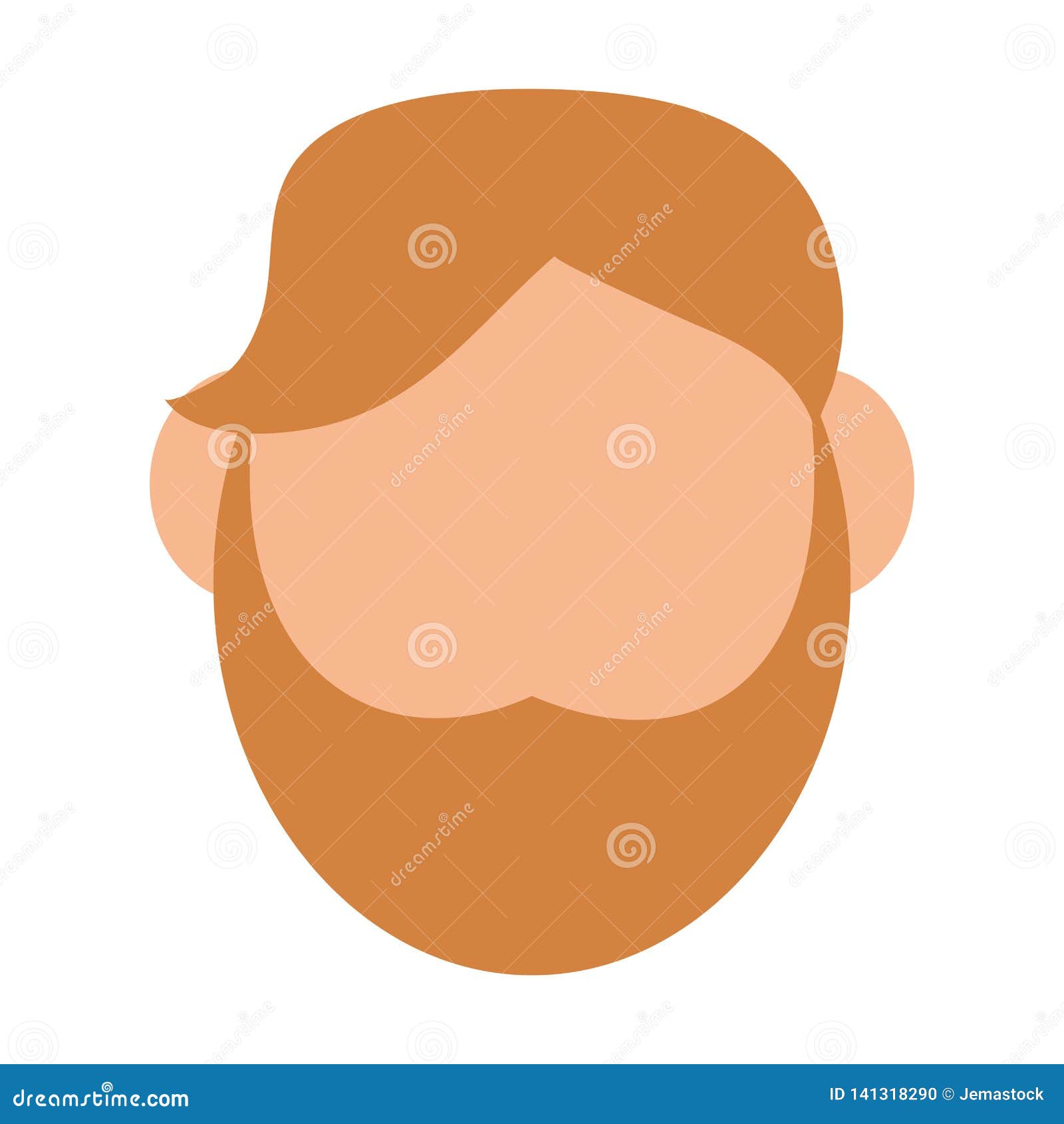 Man with Beard Avatar Faceless Head Stock Vector - Illustration of ...