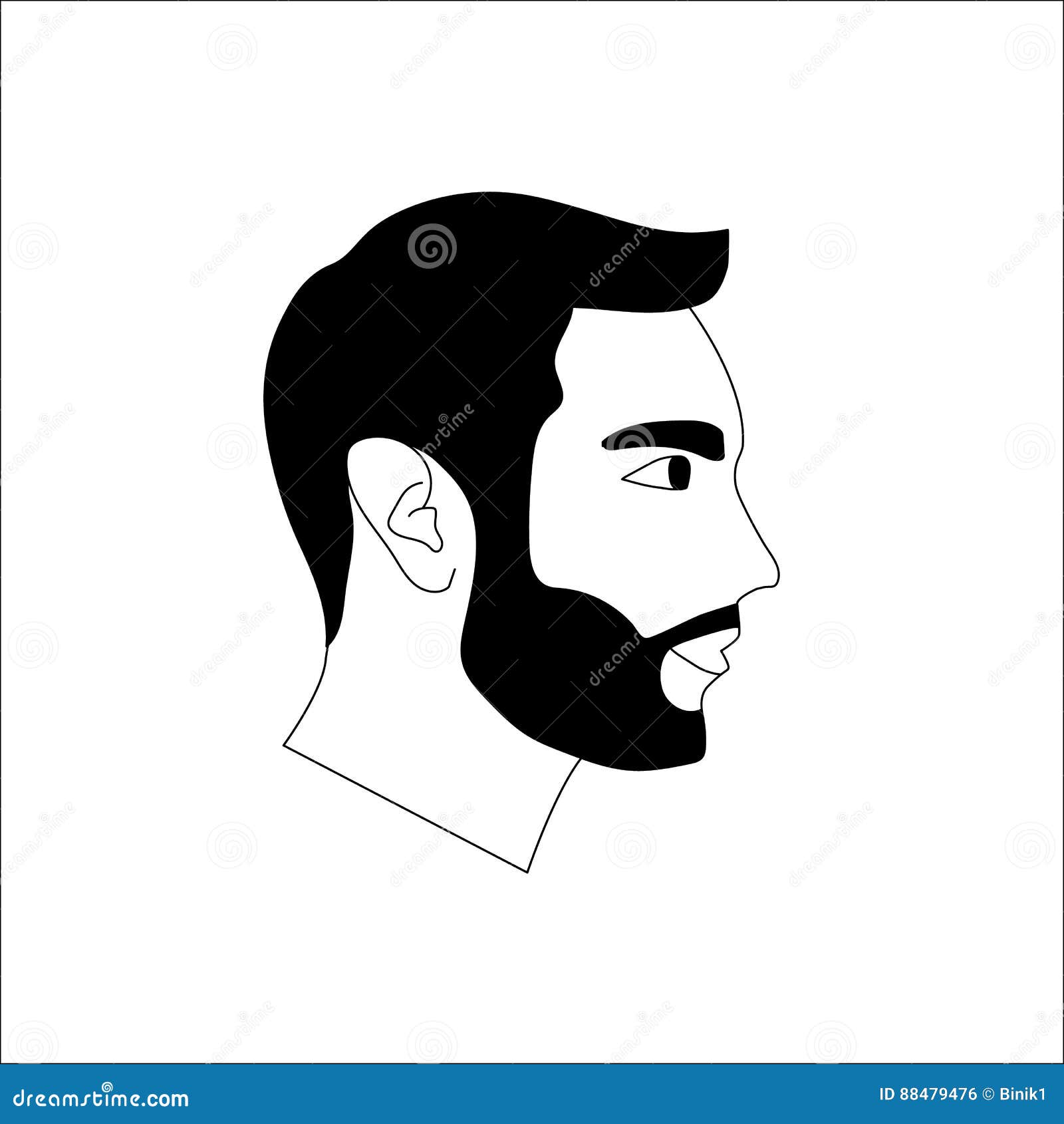 Man with beard icon stock vector. Illustration of grunge - 88479476