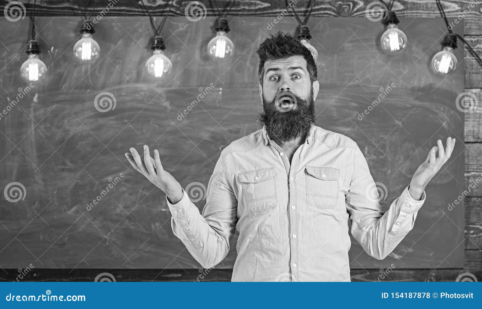 Man with Beard and Mustache on Confused Face Stand in Front of ...