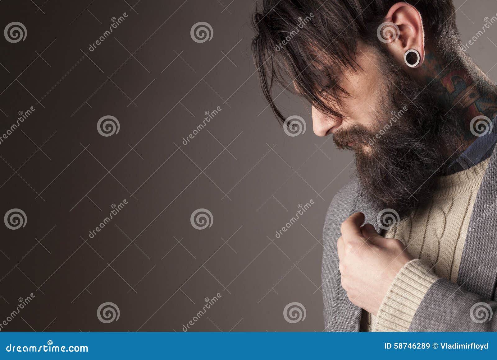 Man with beard stock image. Image of fashionable, close - 58746289