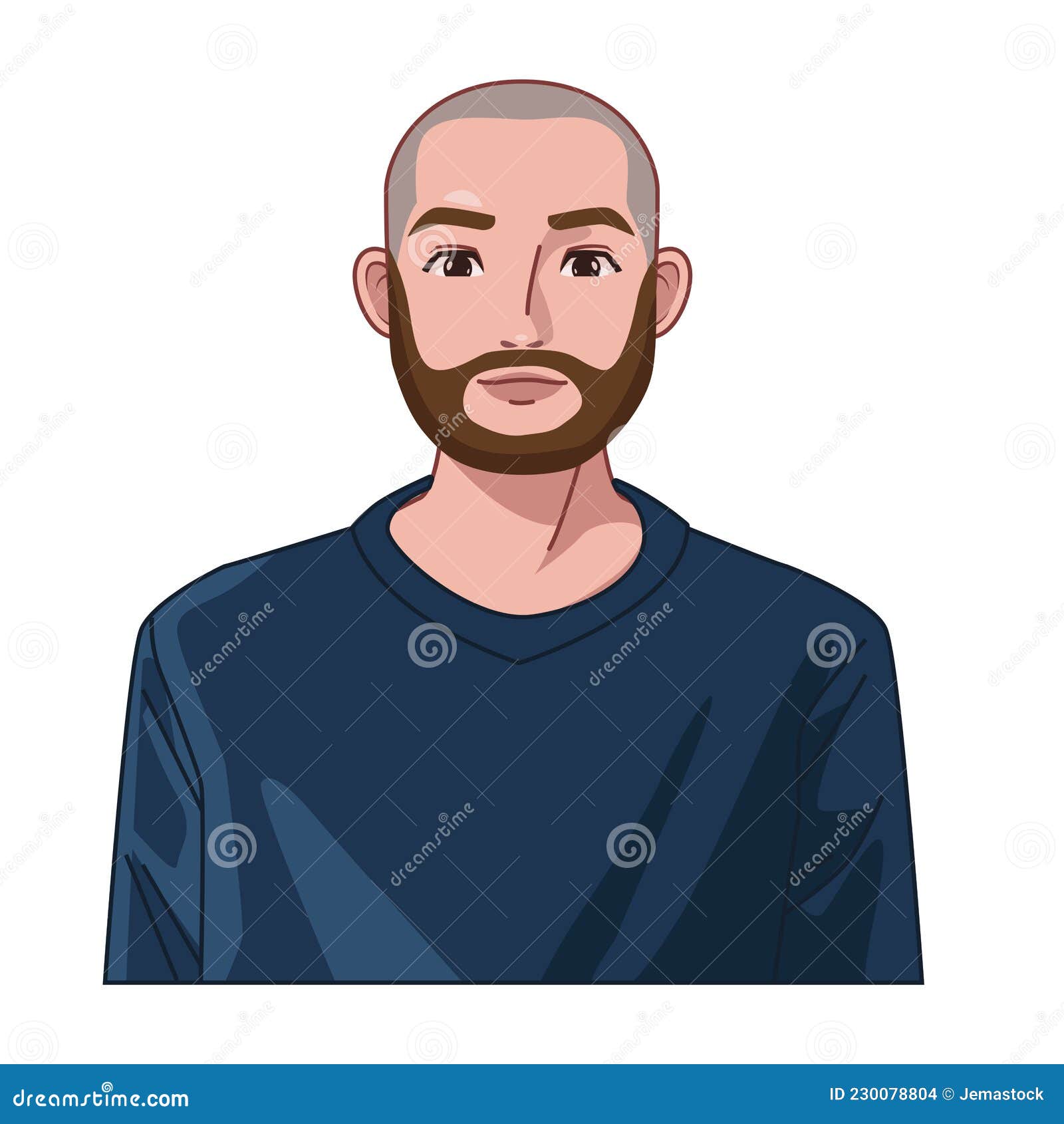 Man bearded character stock vector. Illustration of male - 230078804
