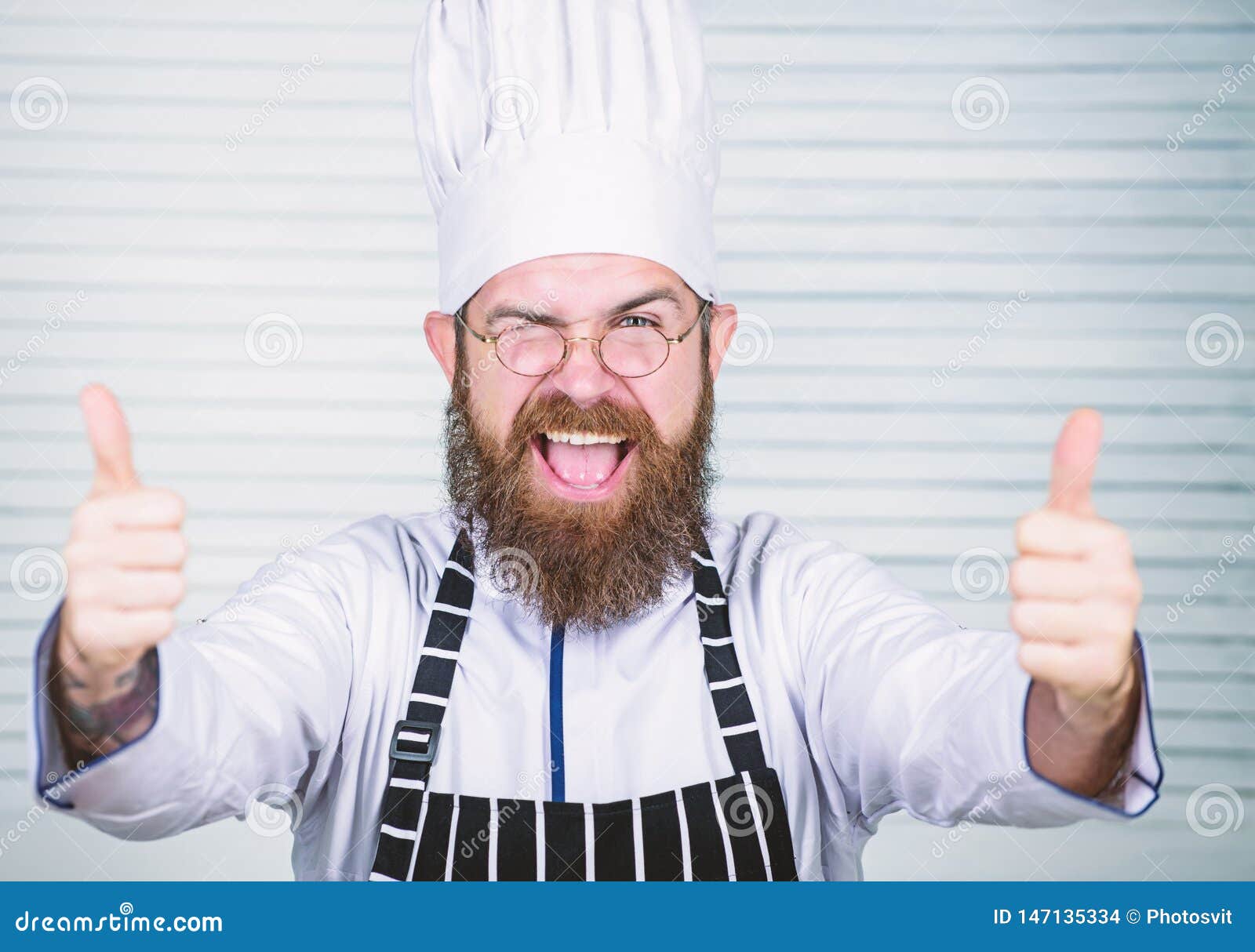 Man Bearded Chef Getting Ready Cooking Delicious Dish. Chef at Work ...