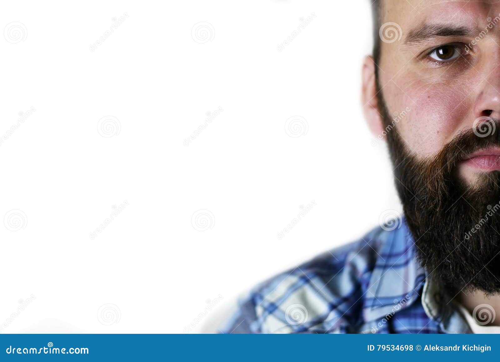 Man bearded face half stock photo. Image of dark, head - 79534698