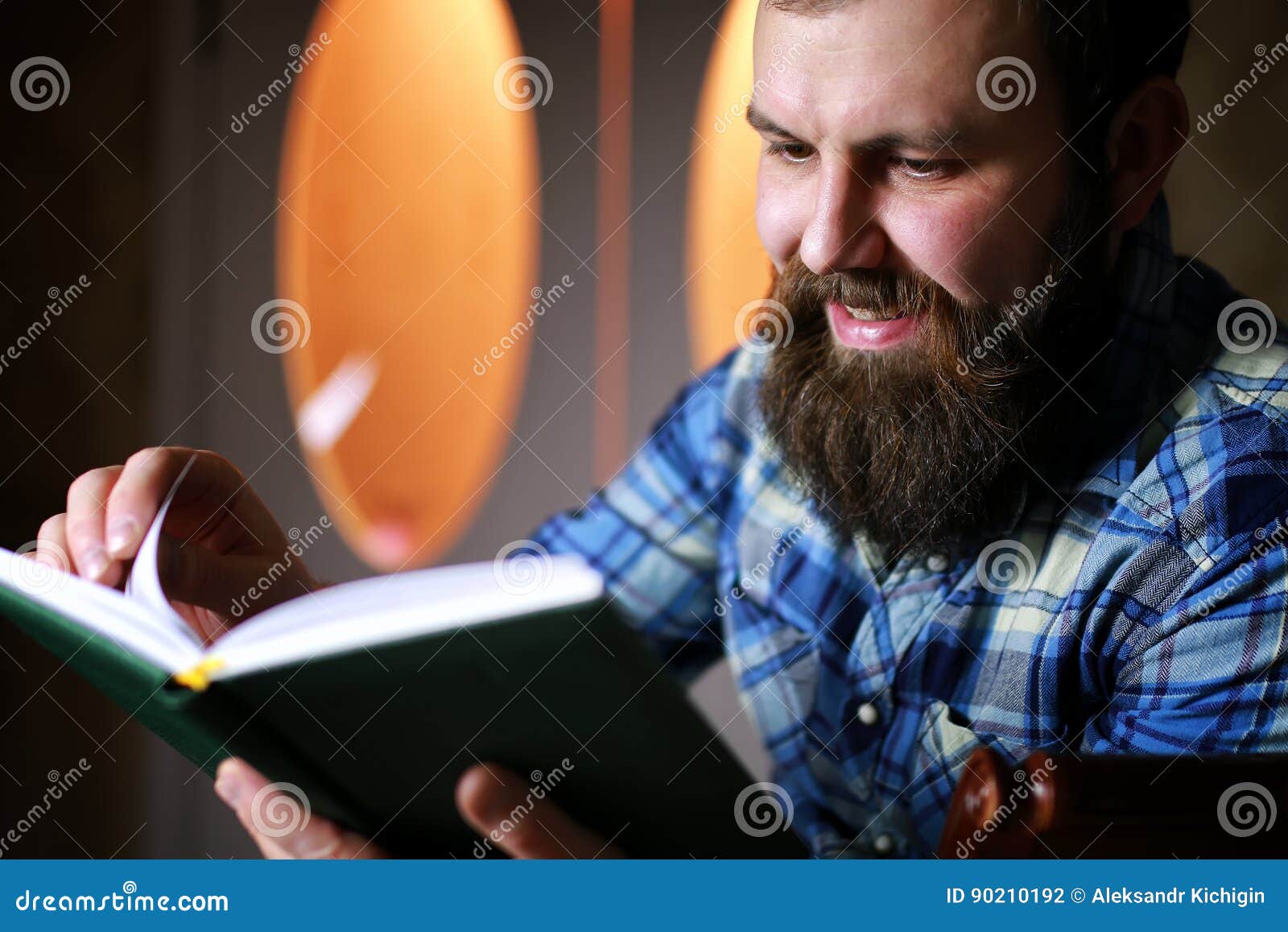 Man bearded read book stock photo. Image of paper, education - 90210192