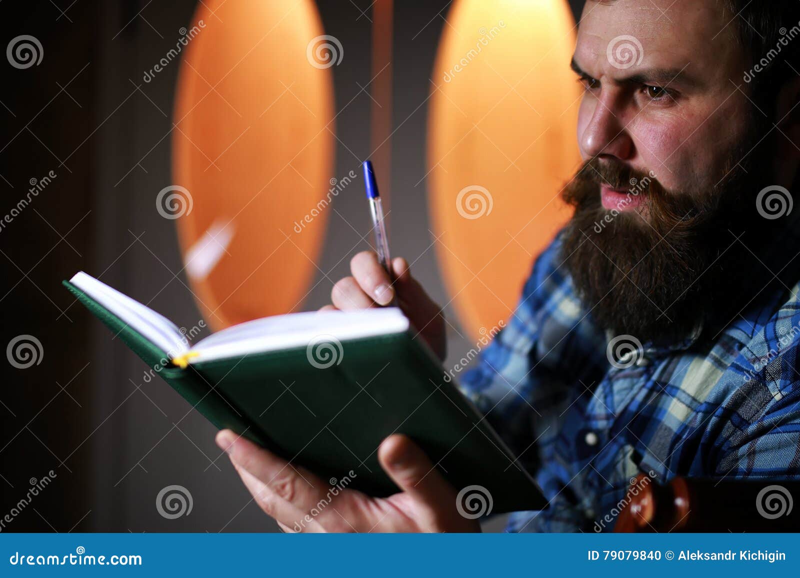 Man bearded read book stock photo. Image of book, clever - 79079840