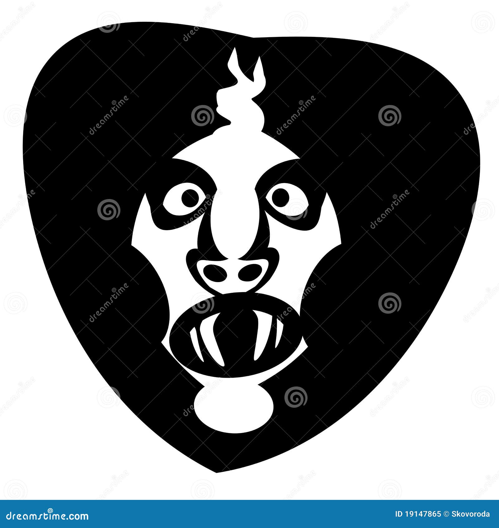 Man or beast scary face stock illustration. Illustration of expressive ...