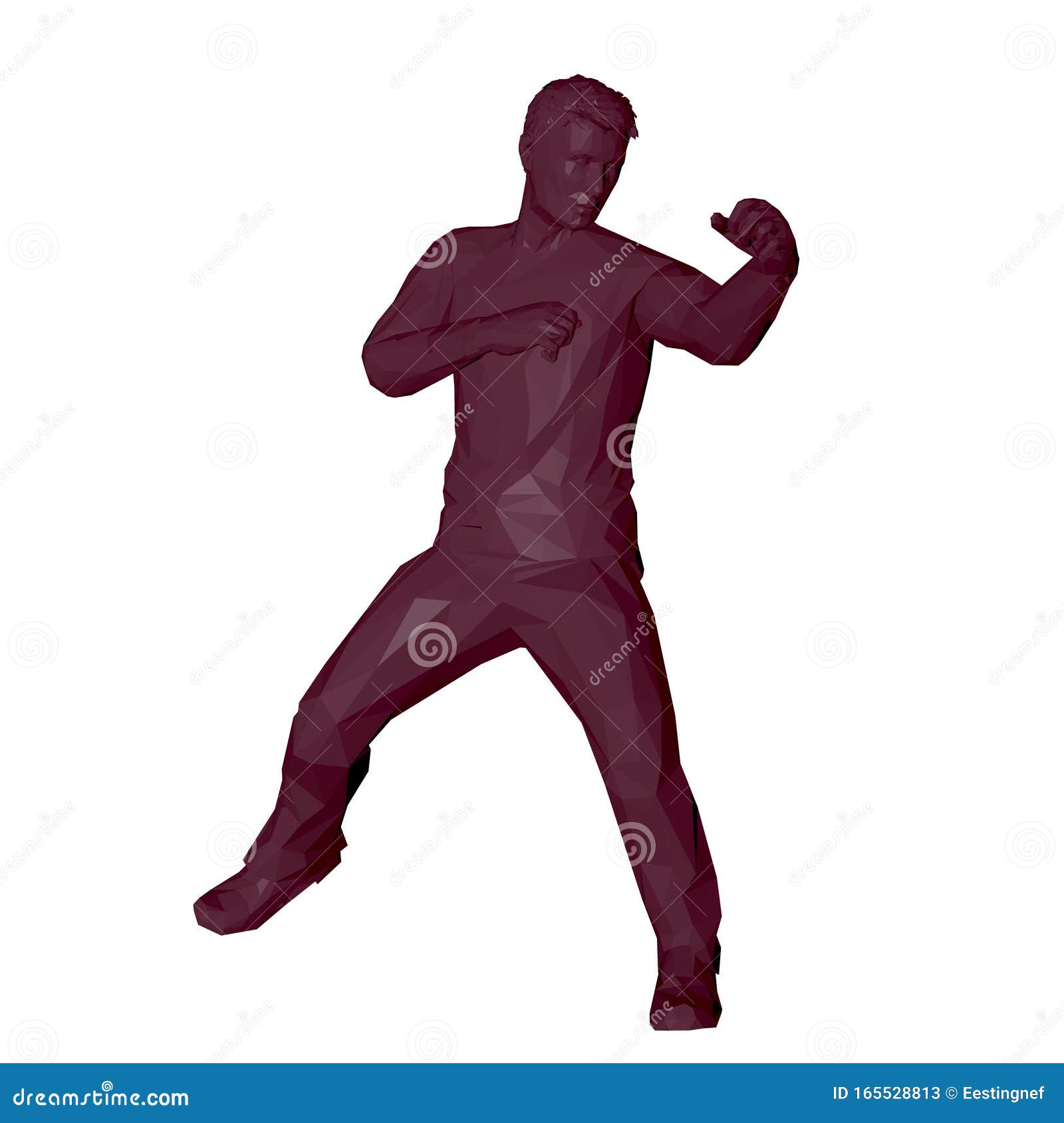 Man Beats a Punch. 3d Low Poly Vector Illustration Stock Vector ...