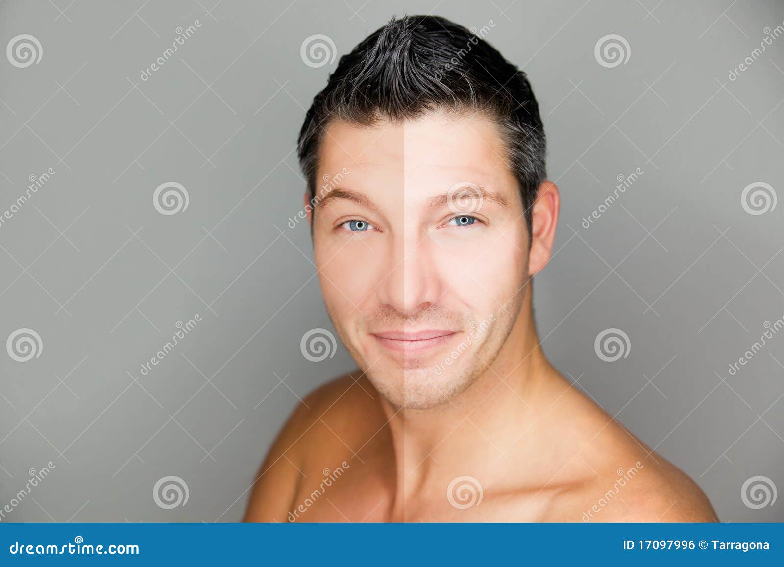 Man beauty skin compare stock photo. Image of people - 17097996
