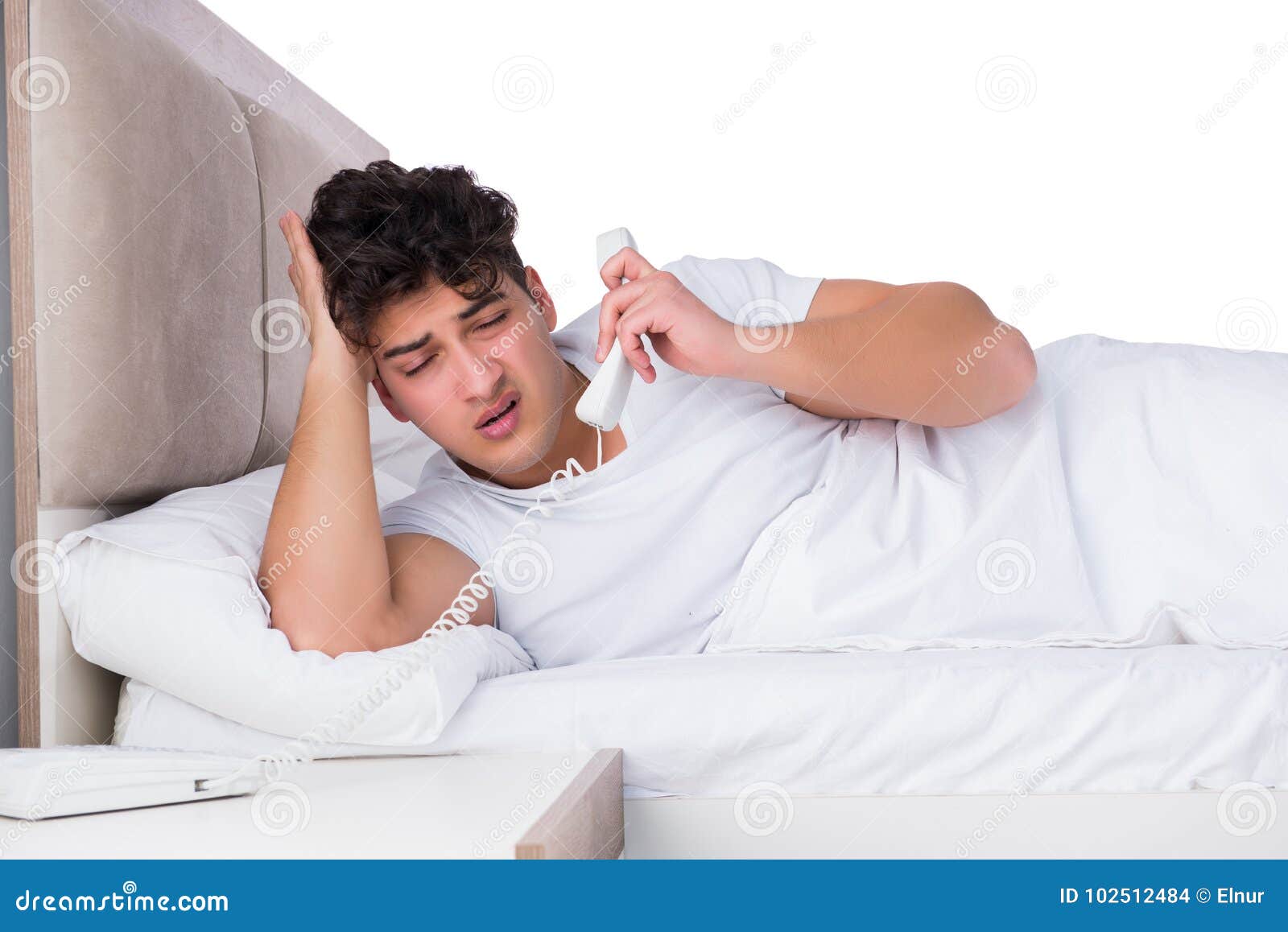 The Man in Bed Suffering from Insomnia Stock Photo - Image of sleep ...