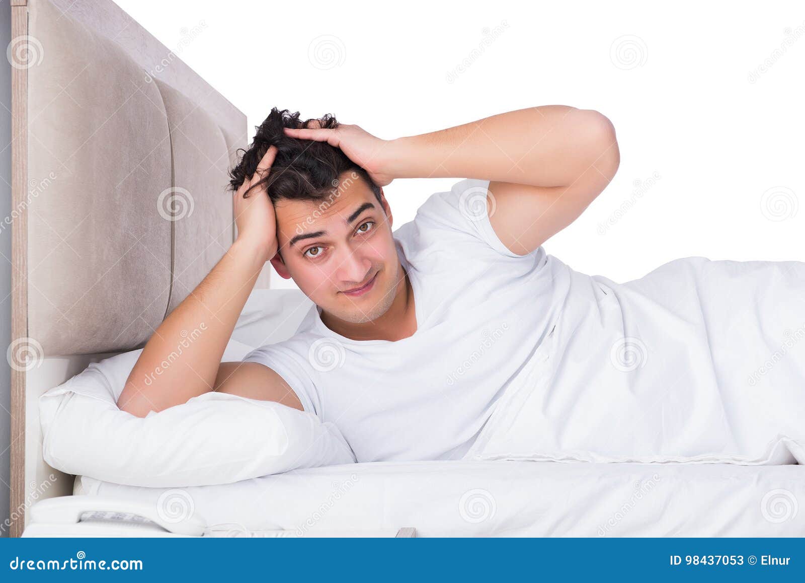 The Man in Bed Suffering from Insomnia Stock Image - Image of insomnia ...