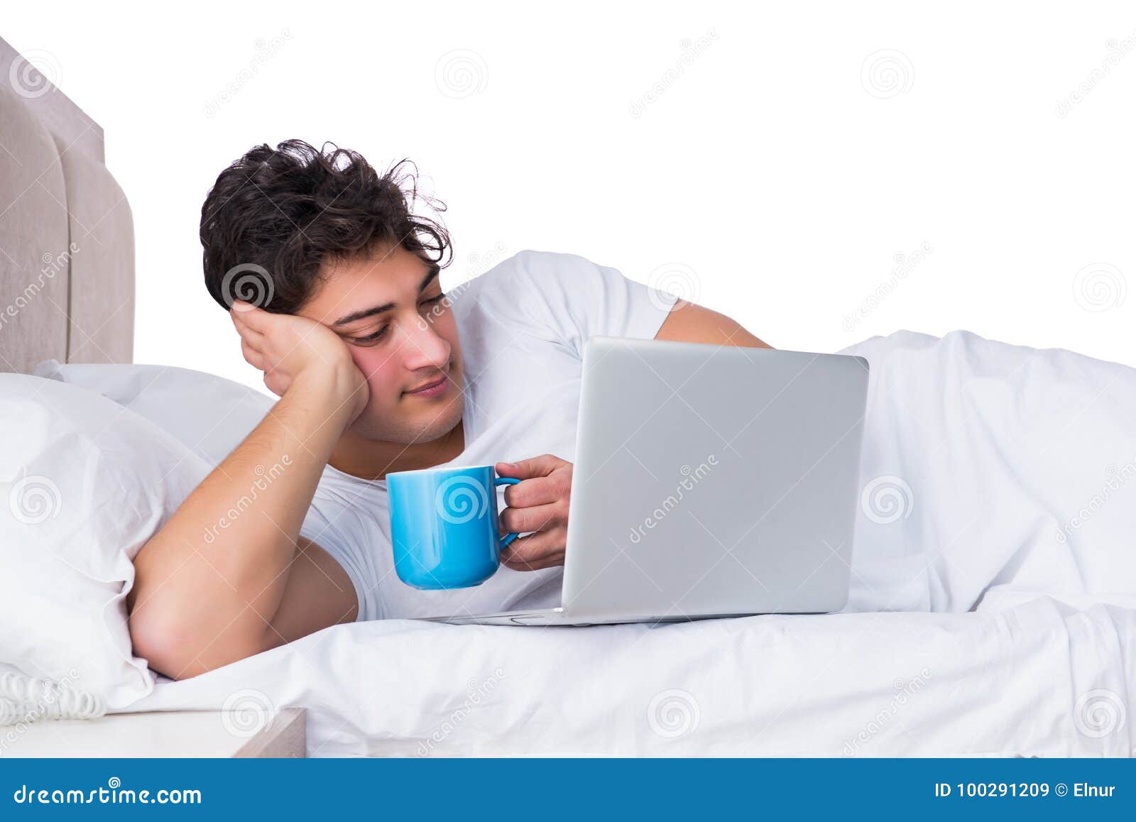The Man in Bed Suffering from Insomnia Stock Image - Image of insomnia ...