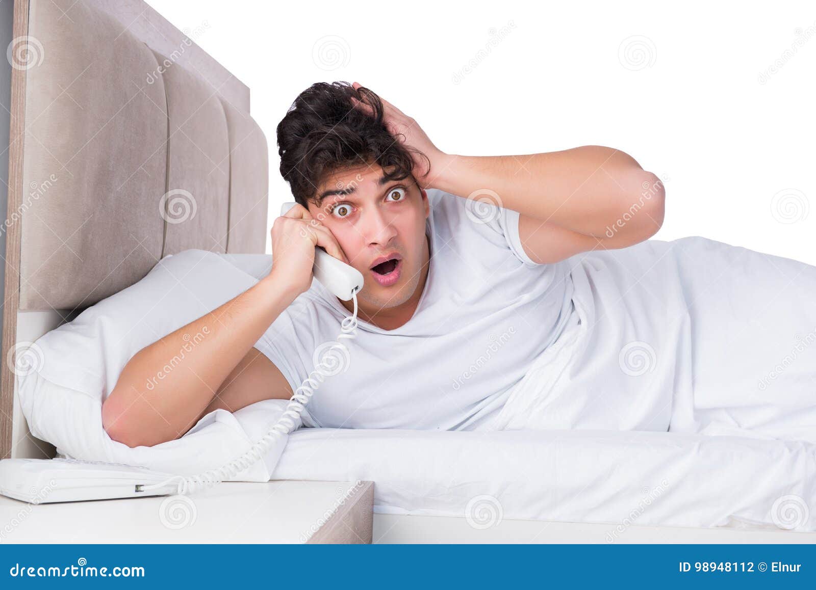 The Man in Bed Suffering from Insomnia Stock Photo - Image of disorder ...