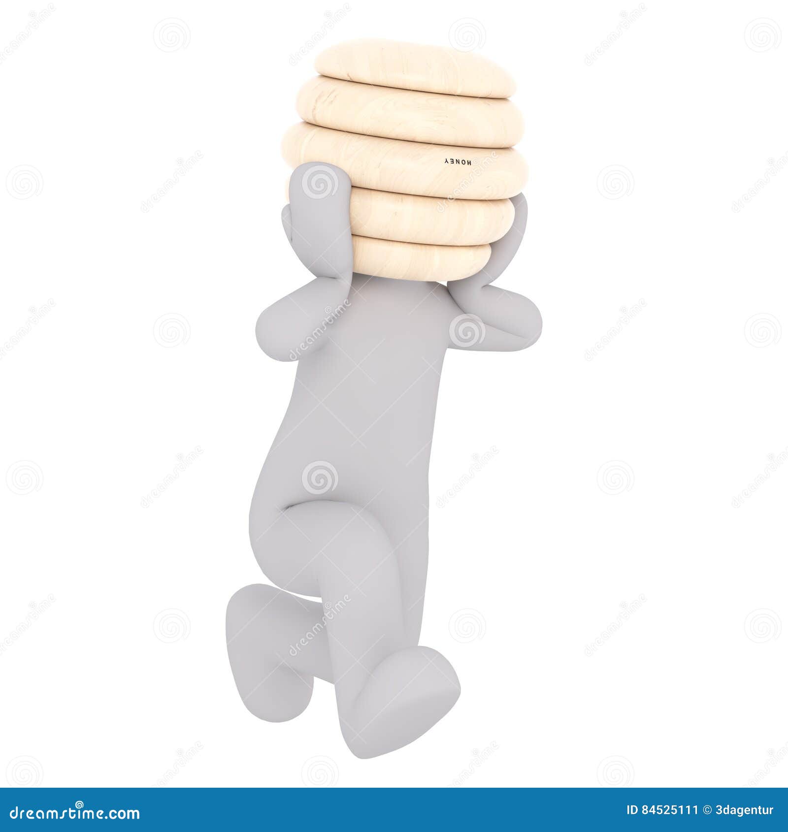 Man with beehive on head stock illustration. Illustration of isolated ...