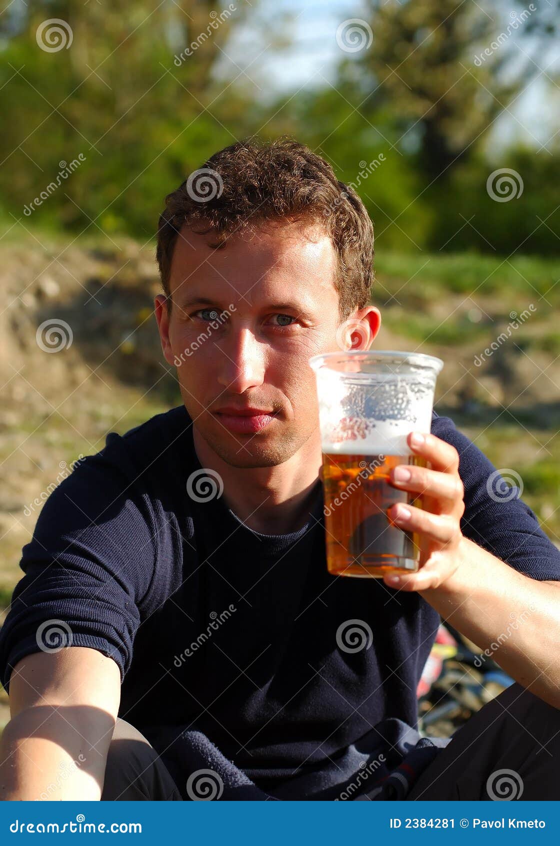 Man with beer stock image. Image of drink, hand, relax - 2384281
