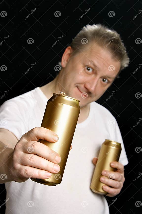 Man with beer can stock image. Image of close, face, lifestyle - 7627917