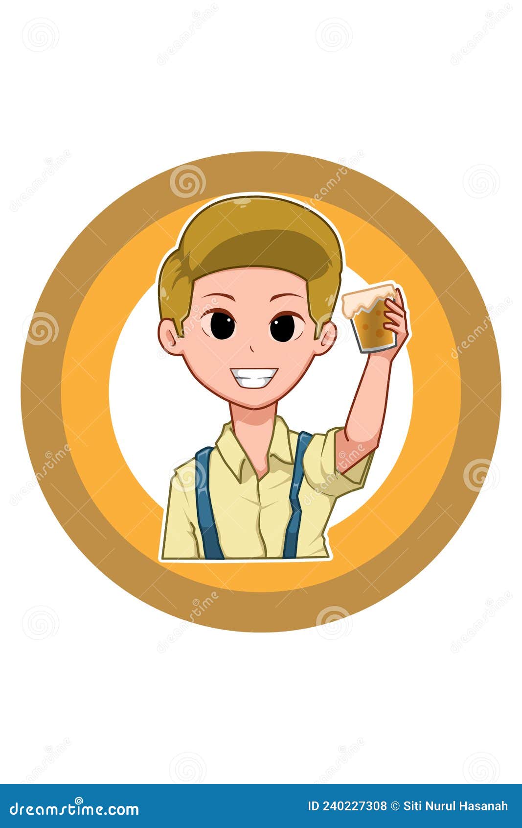 Cool Man with Beer on Oktoberfest Cartoon Illustration Stock Vector ...