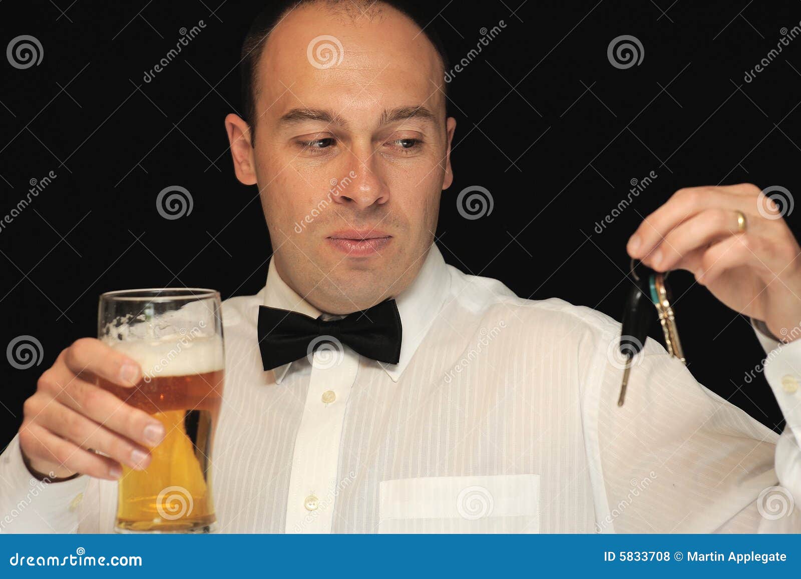 Man with beer and keys stock photo. Image of drunk, barman - 5833708