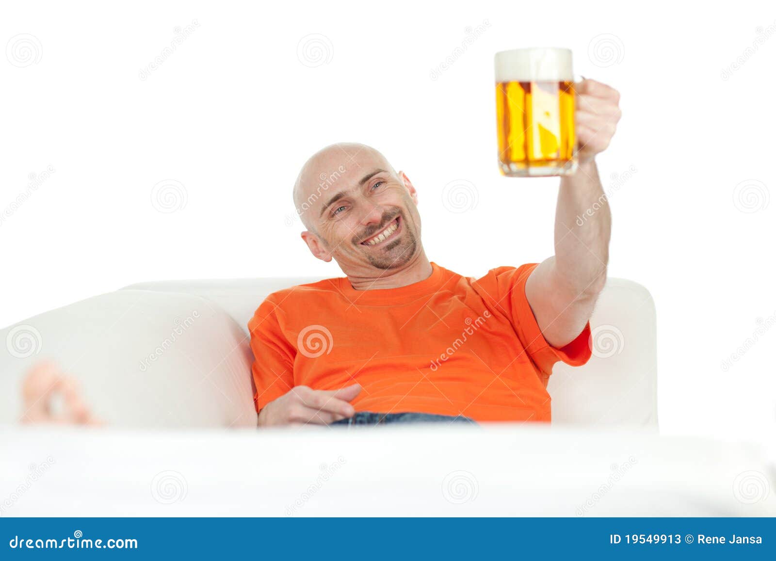 Man with beer mug stock image. Image of beverage, relaxed - 19549913