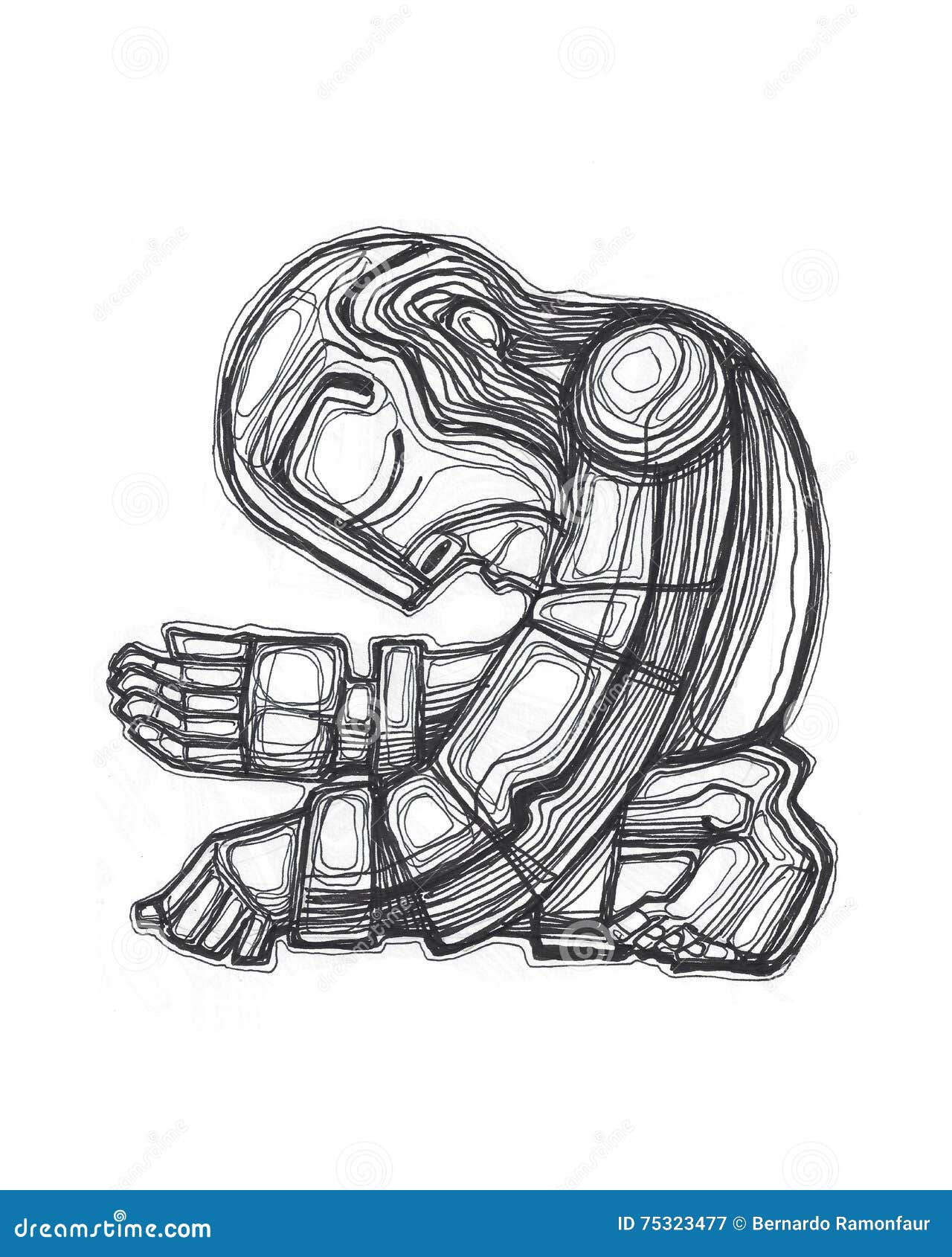 Man Begging for Money Illustration Stock Illustration - Illustration of ...